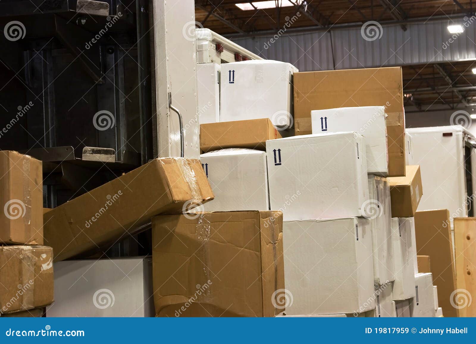 Offloading Freight stock image. Image of indoors, brown - 19817959
