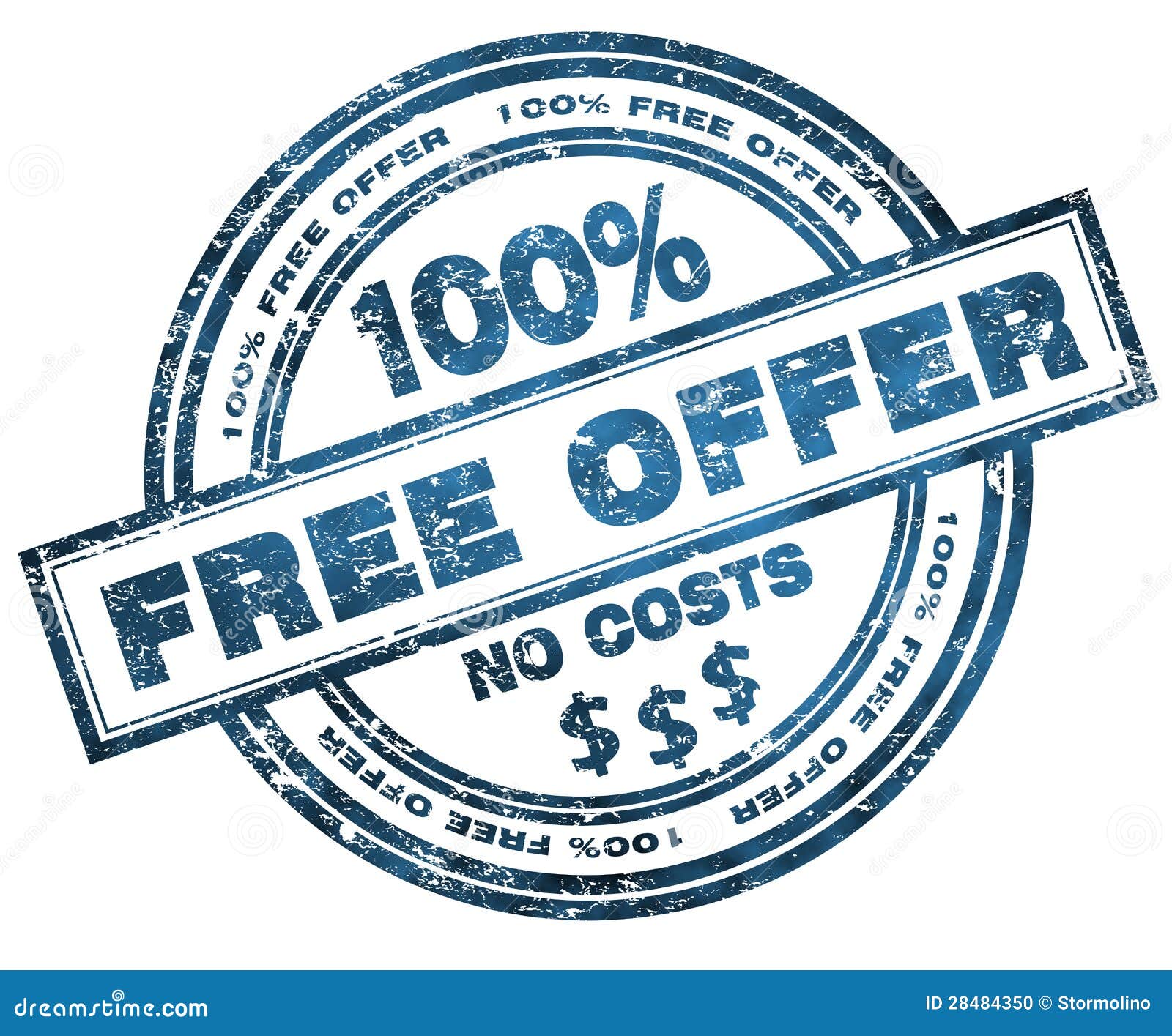 Offre Gratuite 100% D'estampille Illustration Stock - Illustration du ...