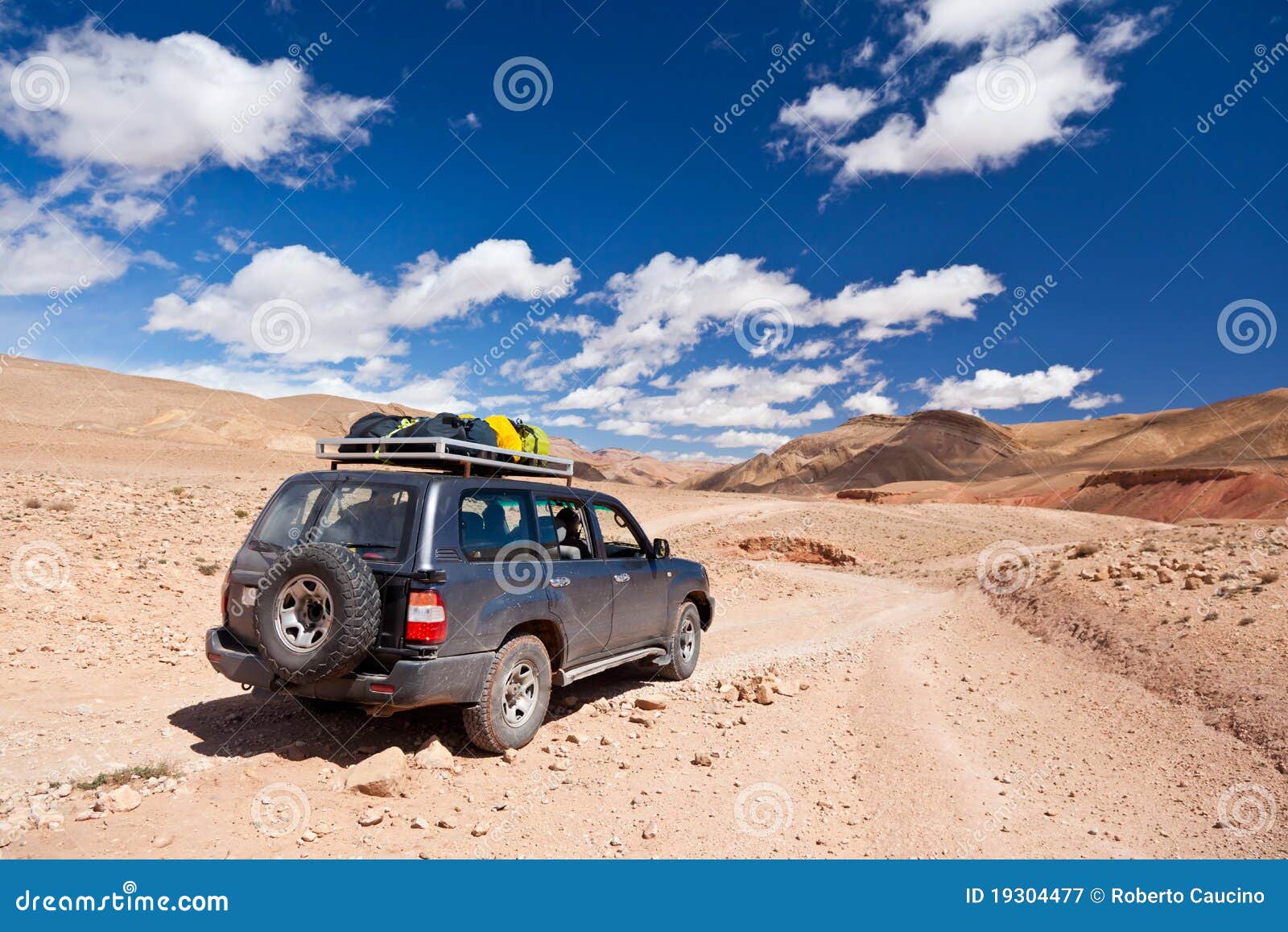 Offroad car in the desert stock image. Image of yellow - 19304477