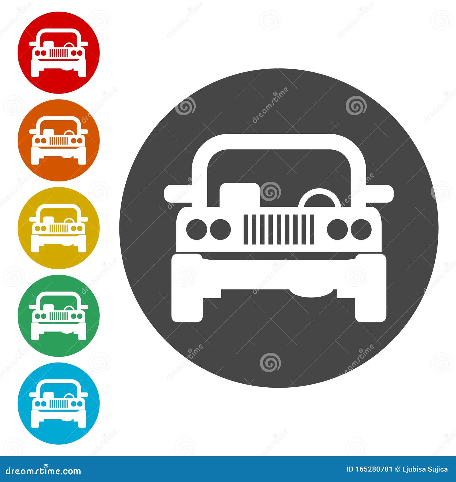 Offroad Car Icons Set - Illustration Stock Vector - Illustration of ...