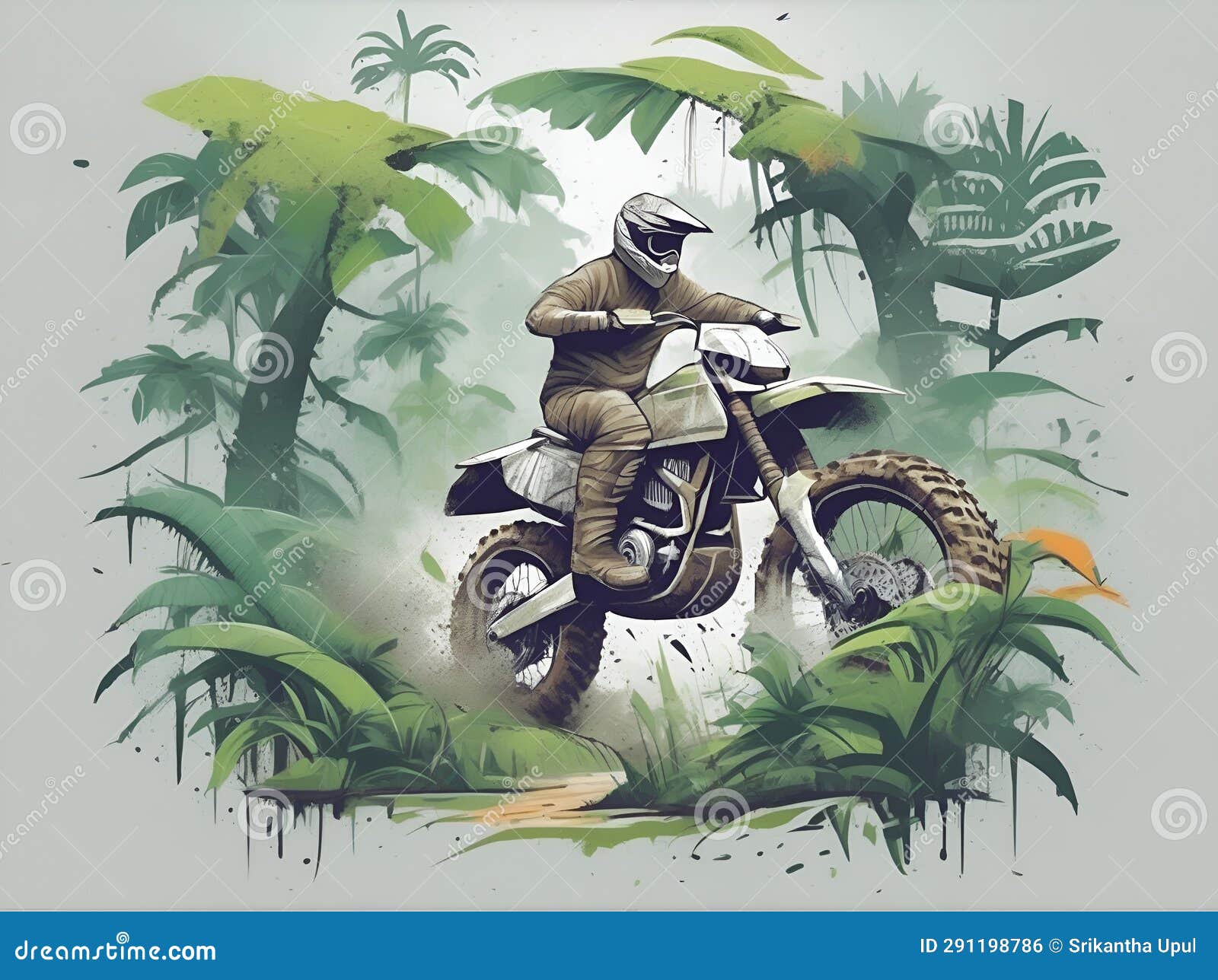 Offroad Dirt Bike Vector Art Stock Illustration - Illustration of ...