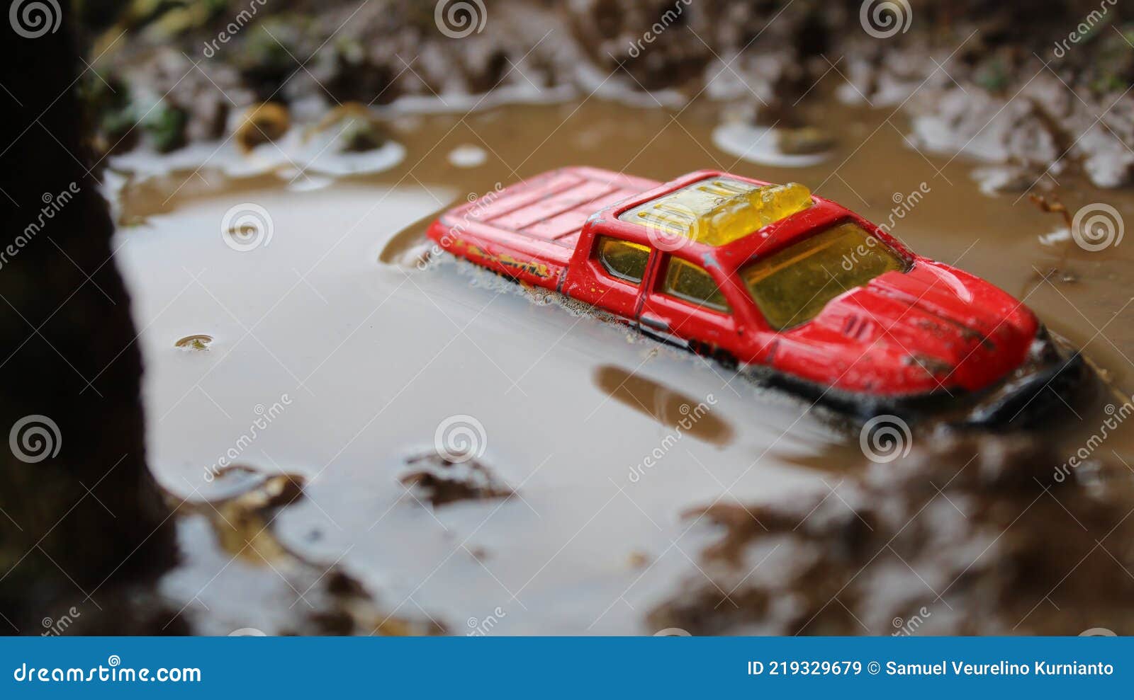 An Offroad Miniature Car Was Sinking in the Mud Stock Image - Image of ...