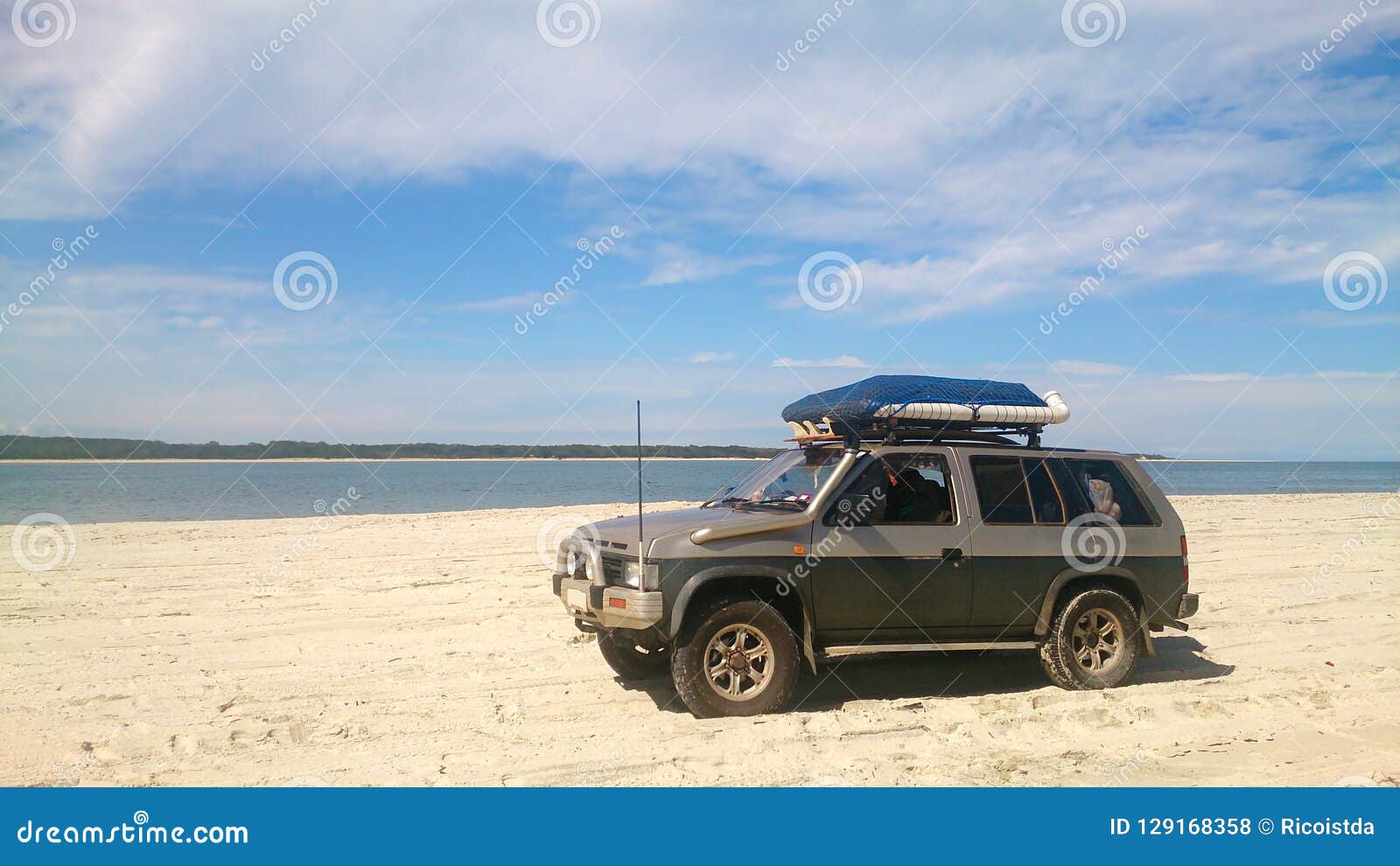 Offroad Vehicle at the Beach Stock Photo - Image of drives, panning ...