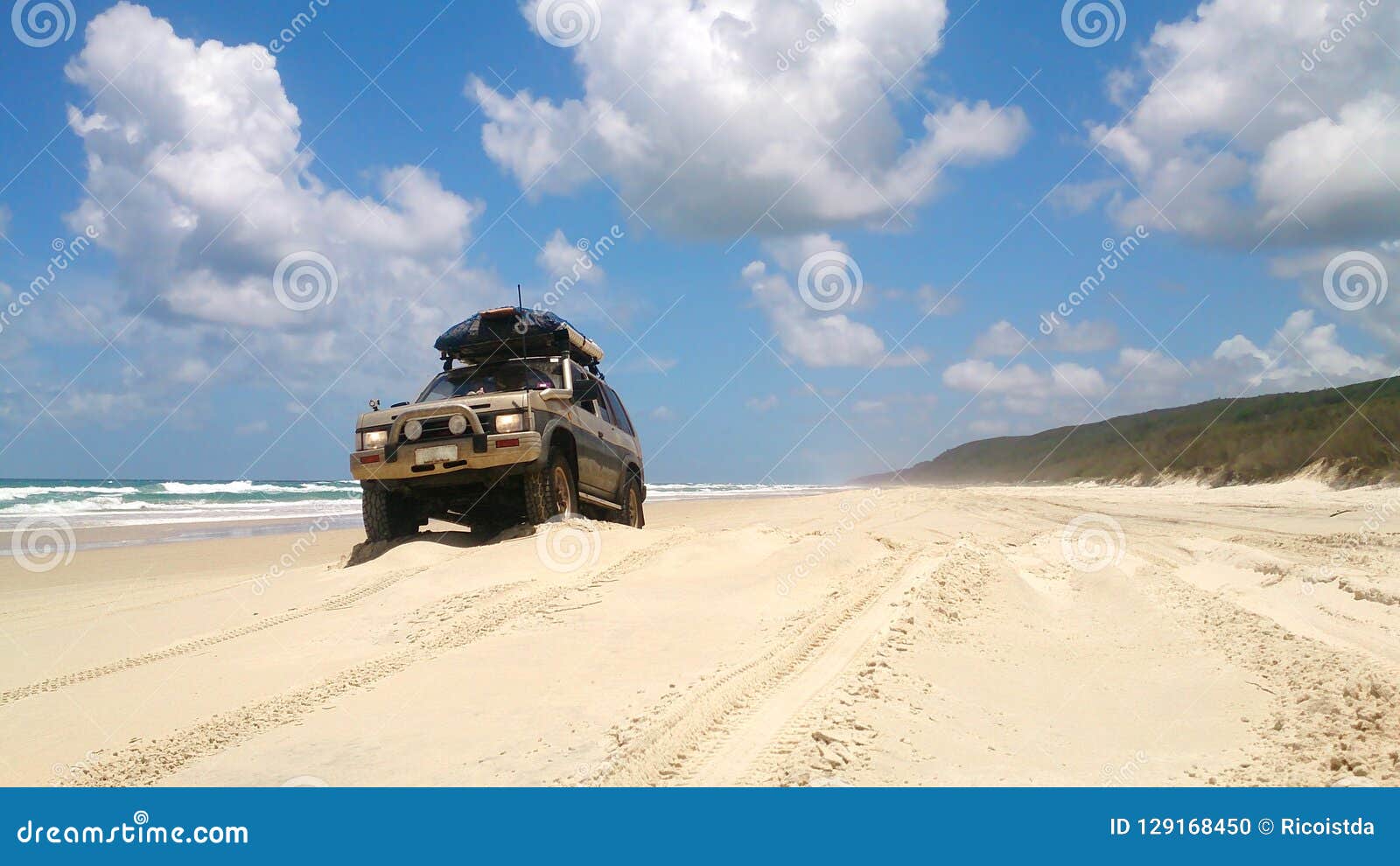 Offroad Vehicle at the Beach Stock Photo - Image of offroad, drive ...