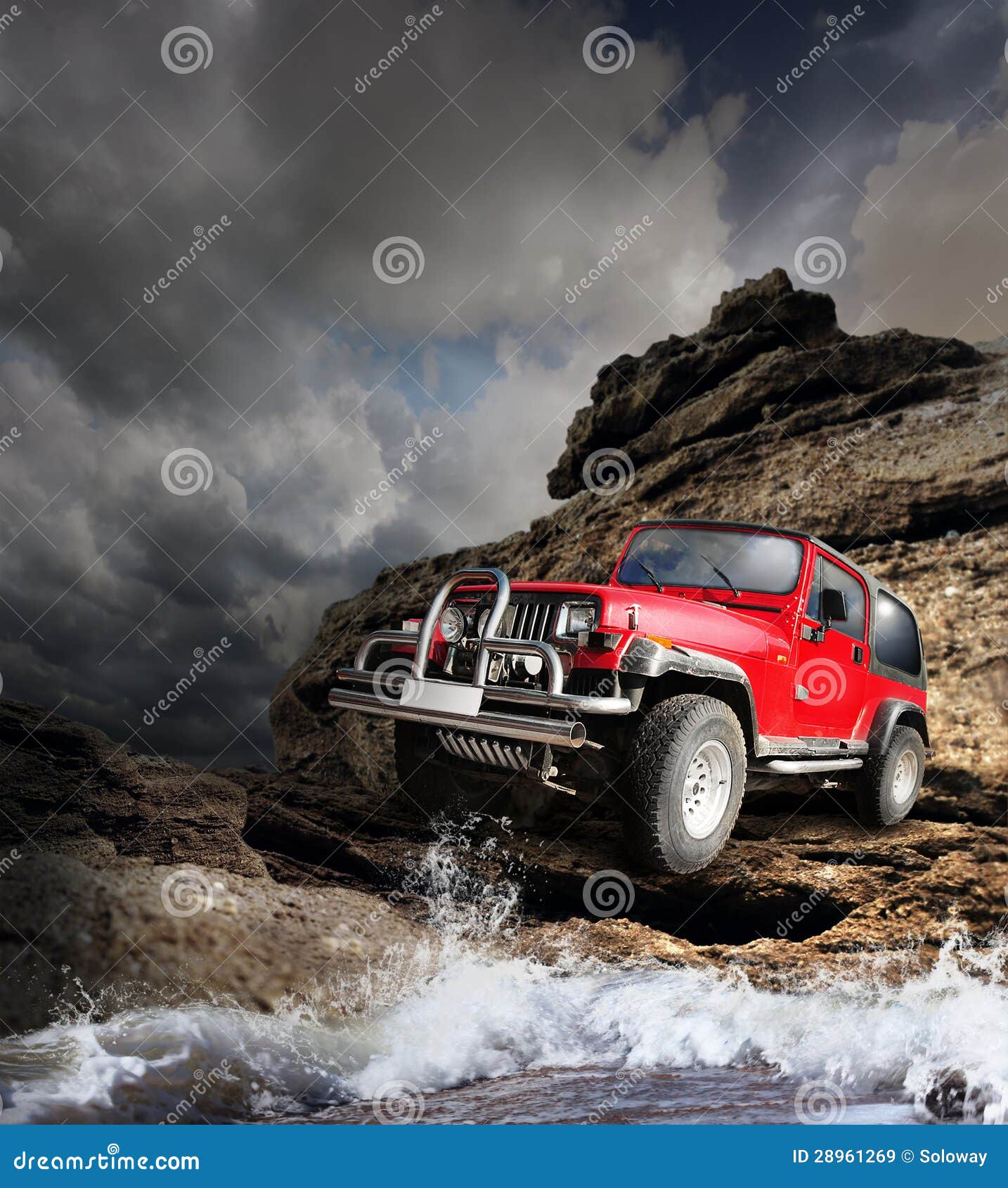 Offroad Vehicle on the Mountain Terrain Stock Image - Image of sport ...