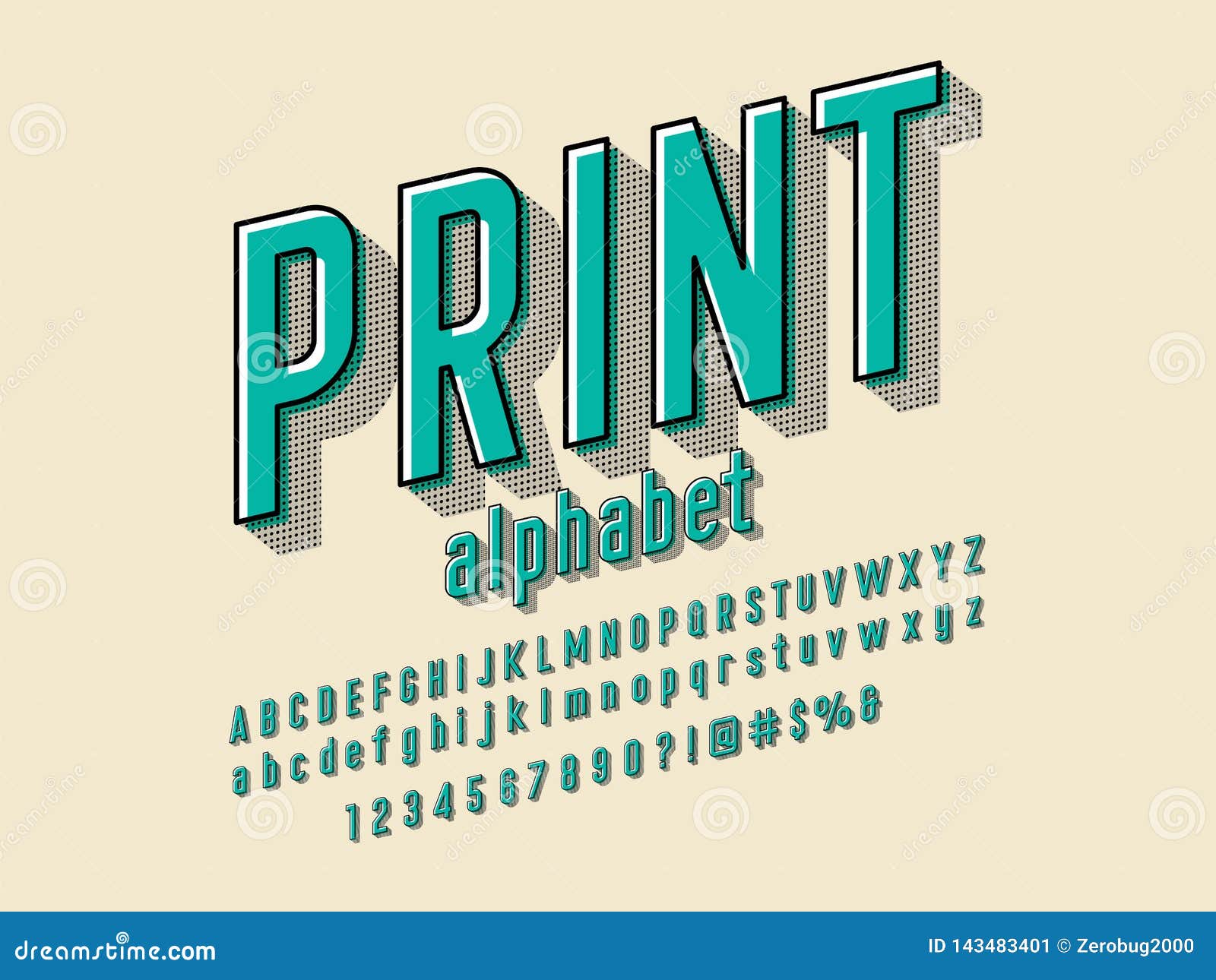 Offset font stock vector. Illustration of design, letterpress - 143483401