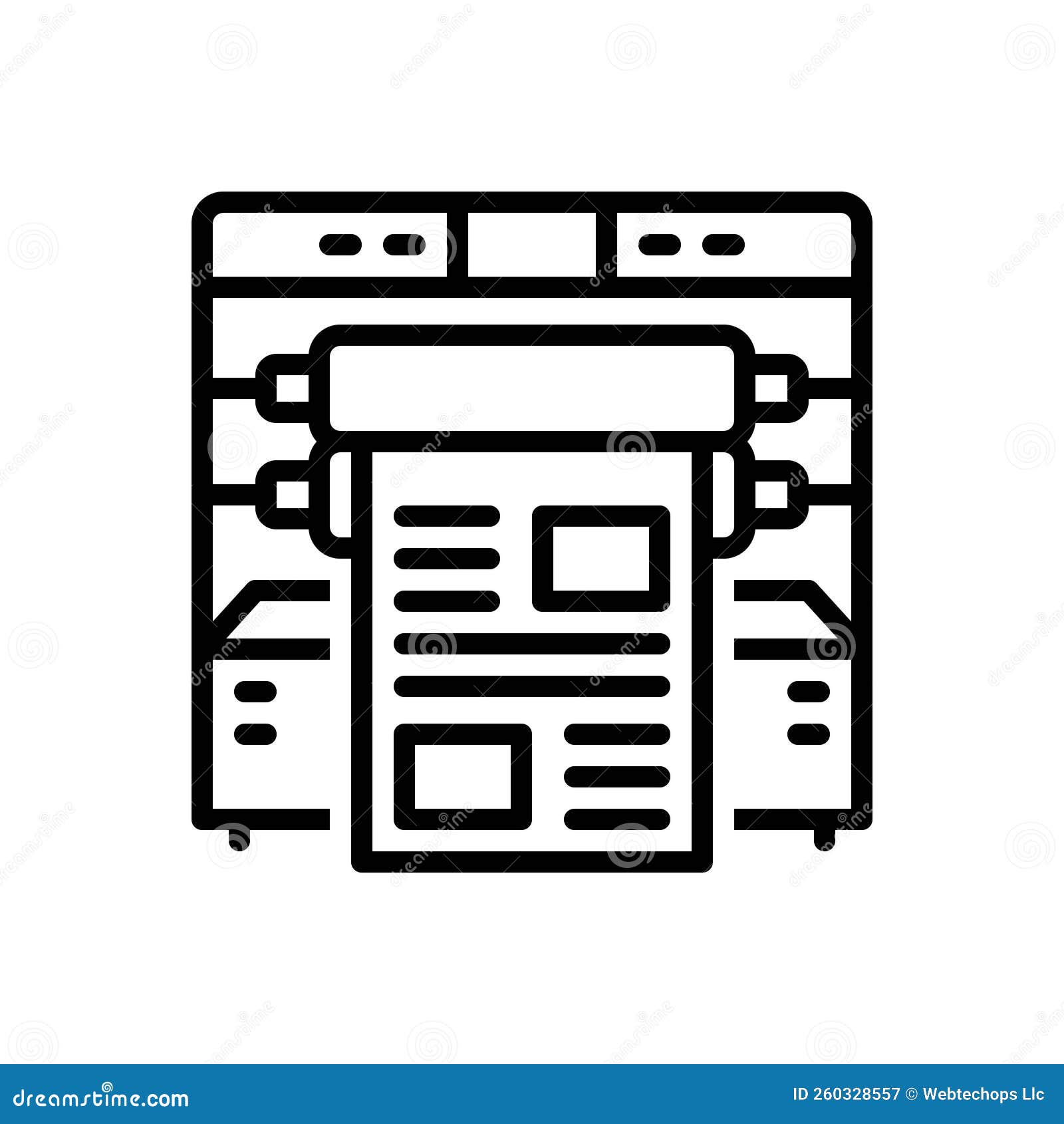 Black Line Icon for Offset, Book and Machine Stock Vector ...