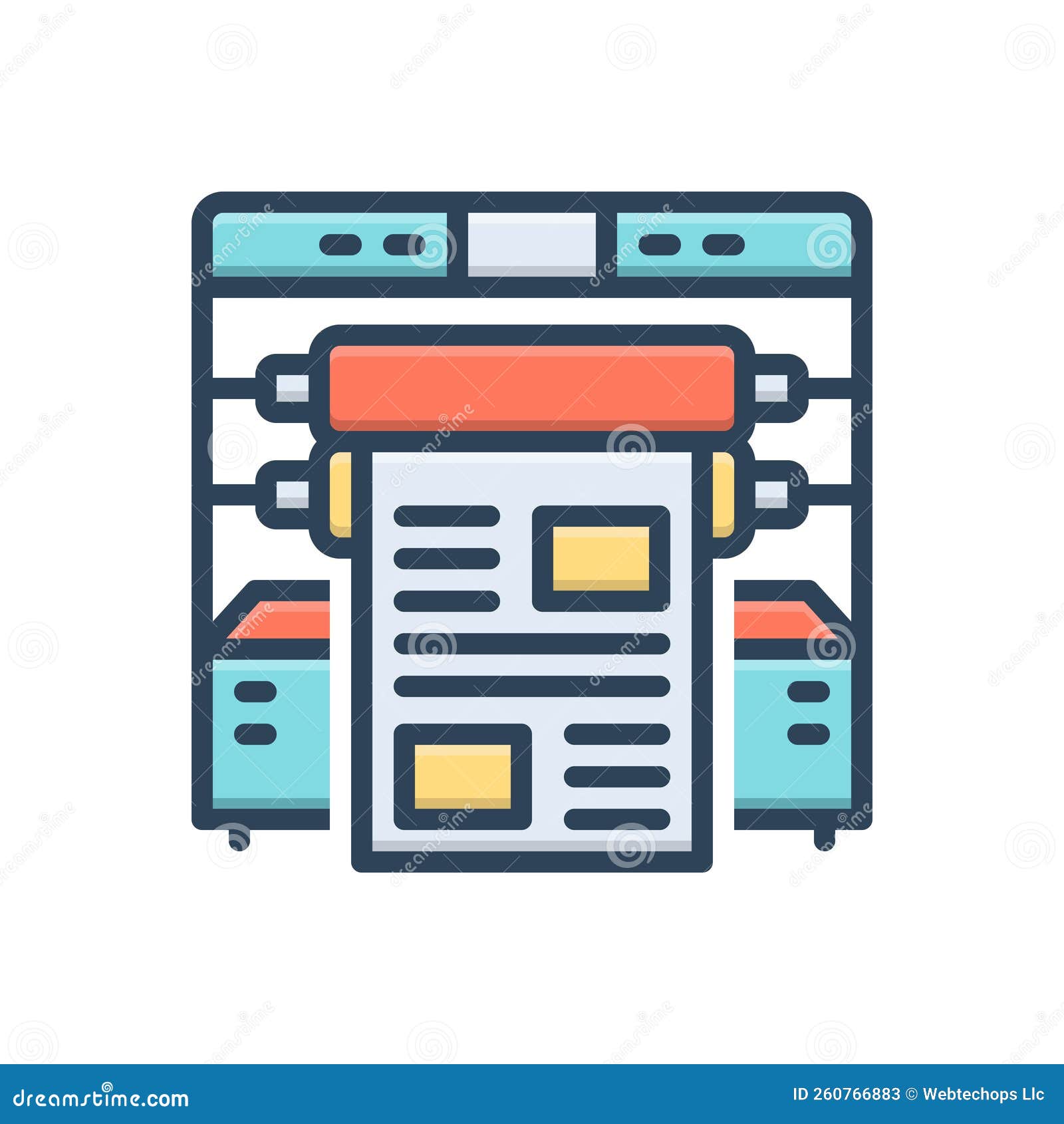 Color Illustration Icon for Offset, Book and Machine Stock Illustration ...