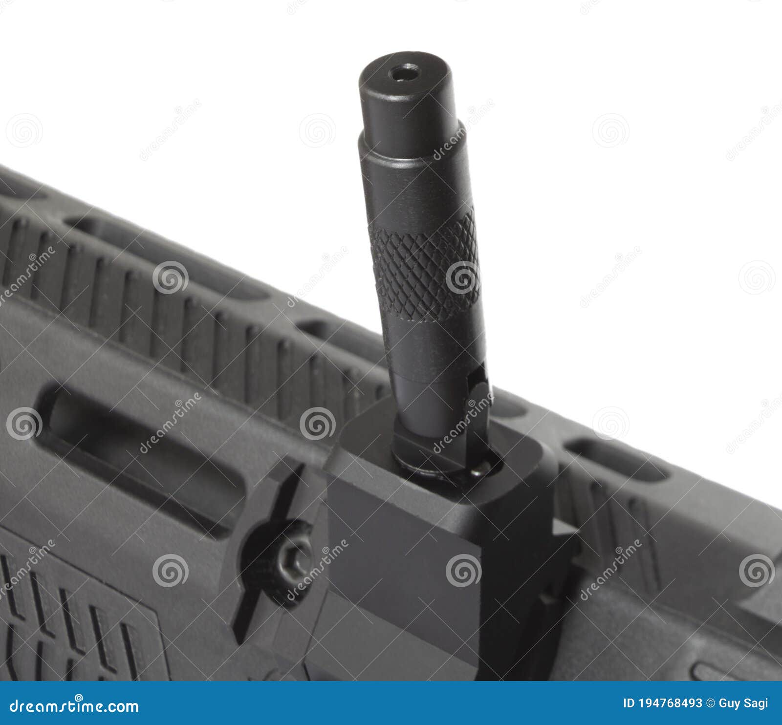 AR-15 Front Sight Adjustment Stock Image - Image of sight, white: 194768493