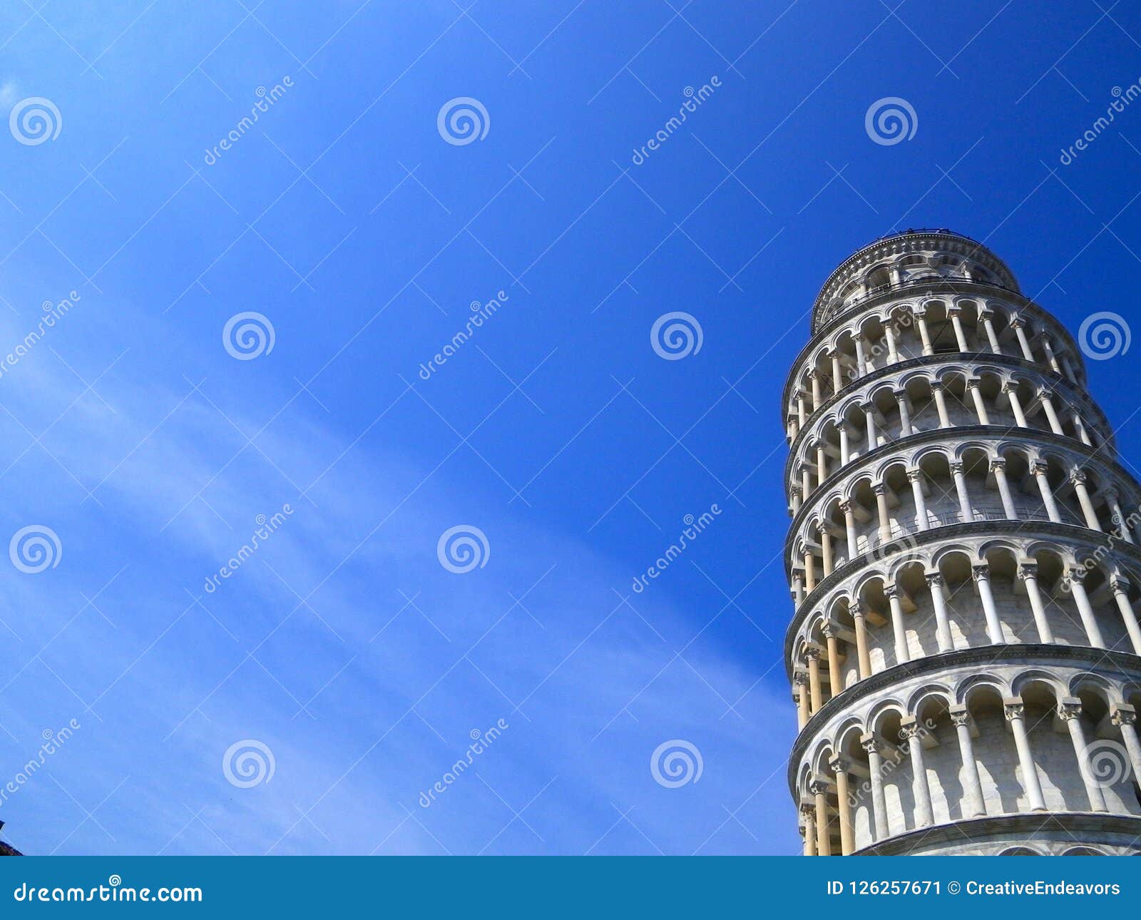 Offset Leaning Tower of Pisa with Sky and Clouds Stock Image - Image of ...