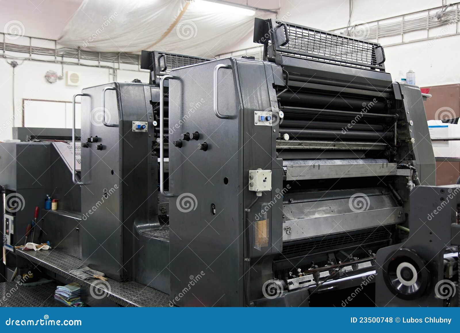 Offset machine stock photo. Image of brochure, press - 23500748