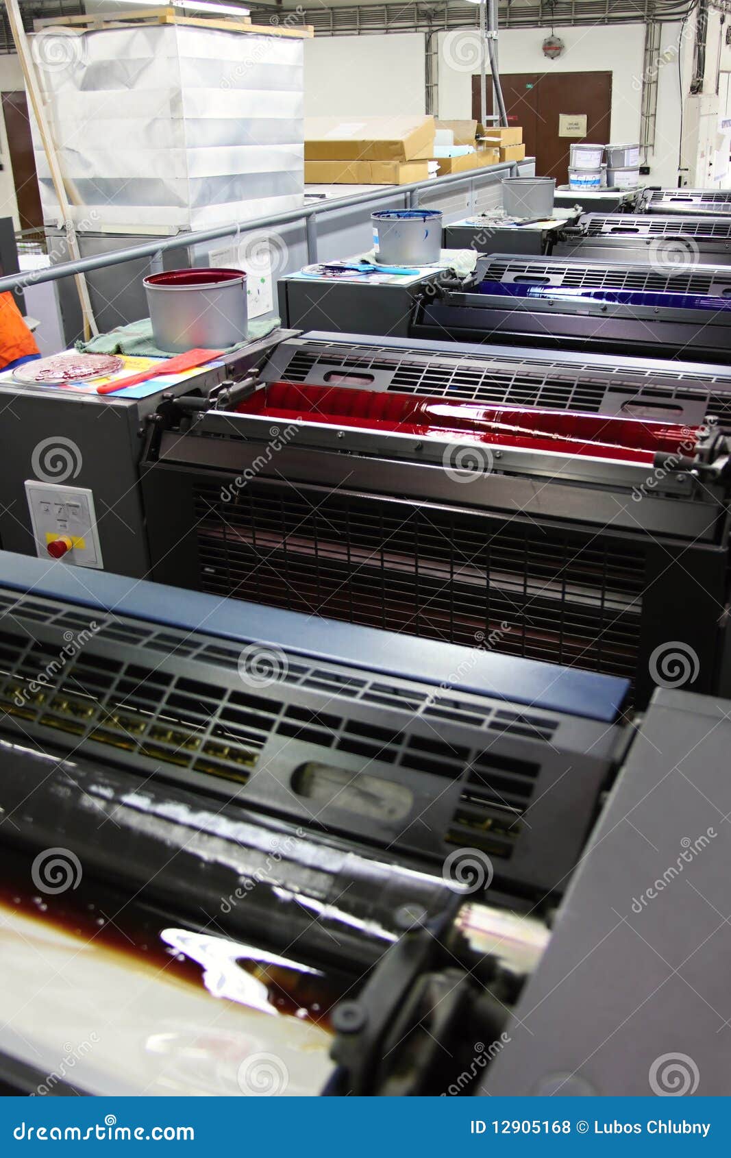 Offset machine and color stock photo. Image of newspaper - 12905168