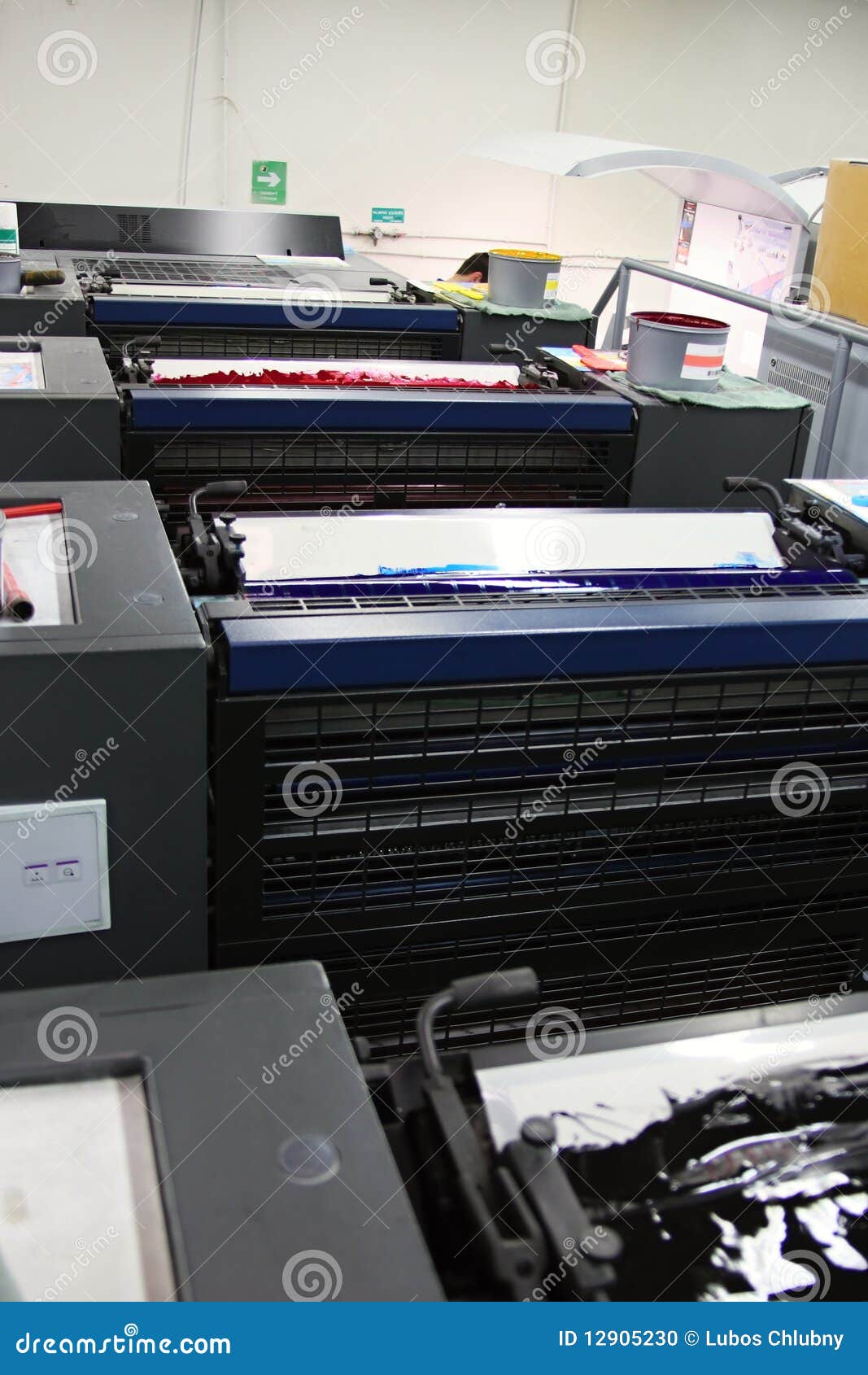 Offset machine and color stock photo. Image of printer - 12905230