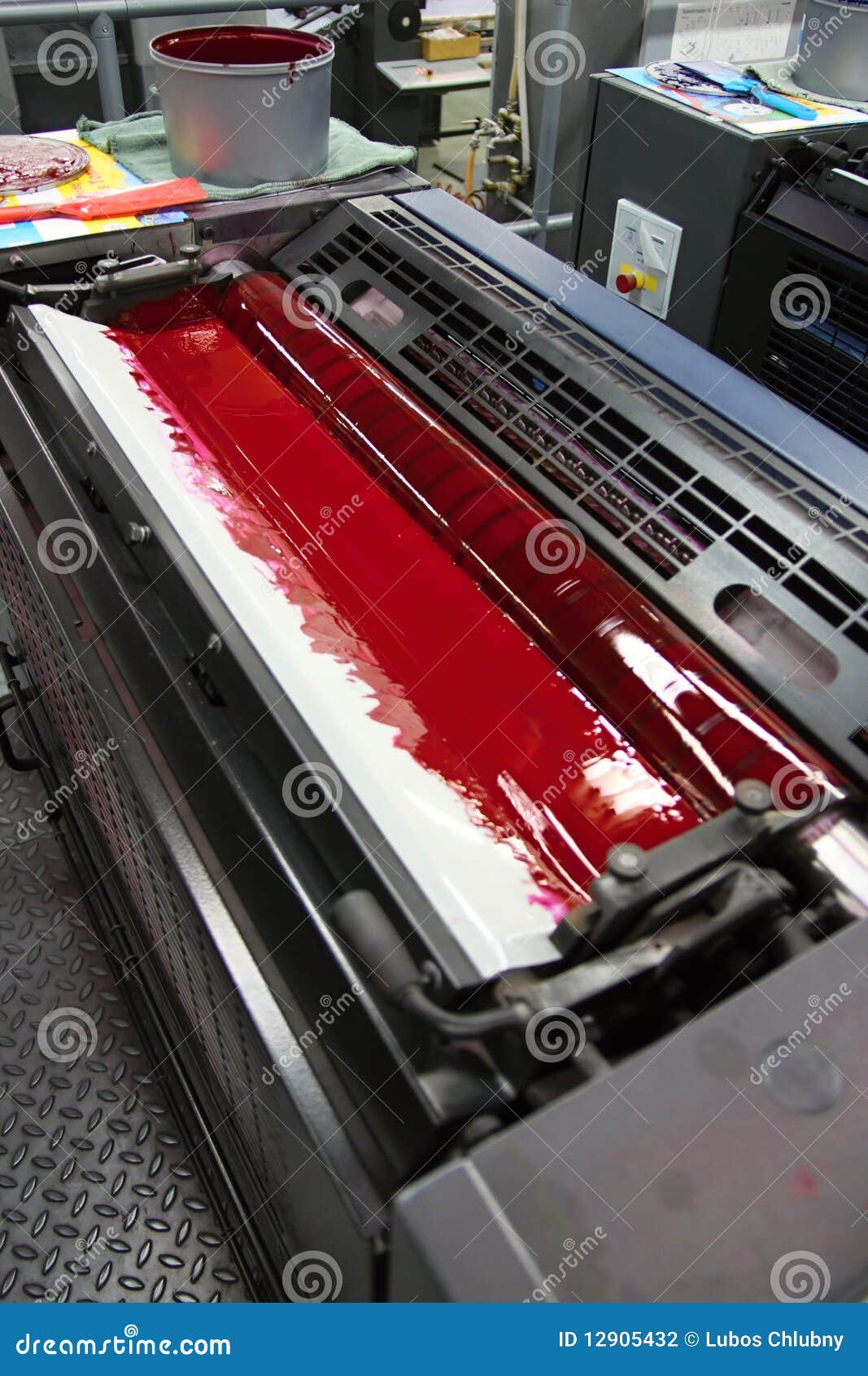 Offset machine and color stock photo. Image of production - 12905432