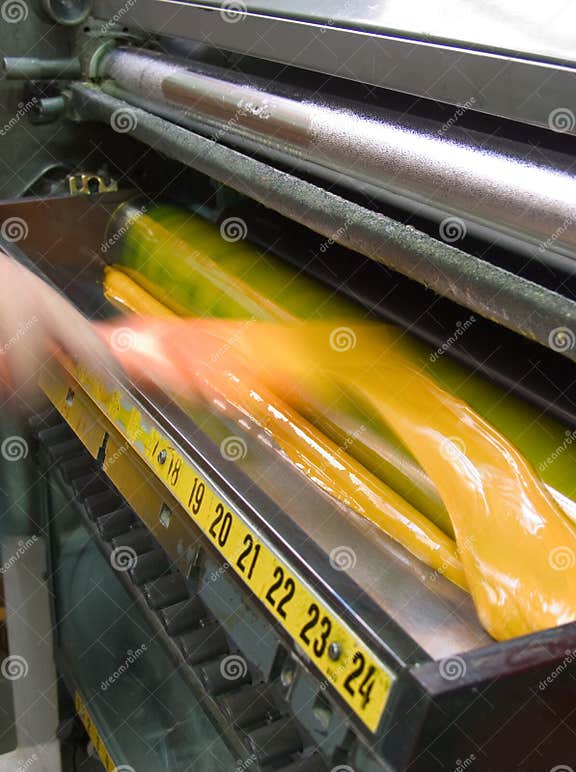 Offset machine working stock image. Image of paper, business - 4968959