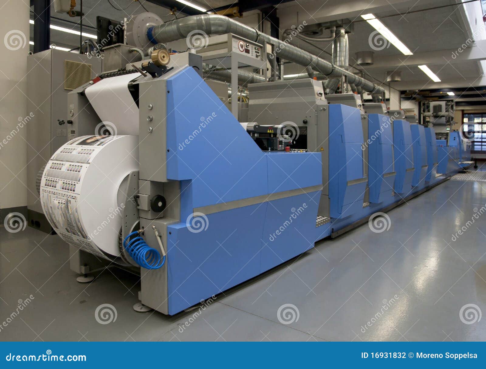 Offset Press Printing for Labels Stock Photo - Image of machine ...