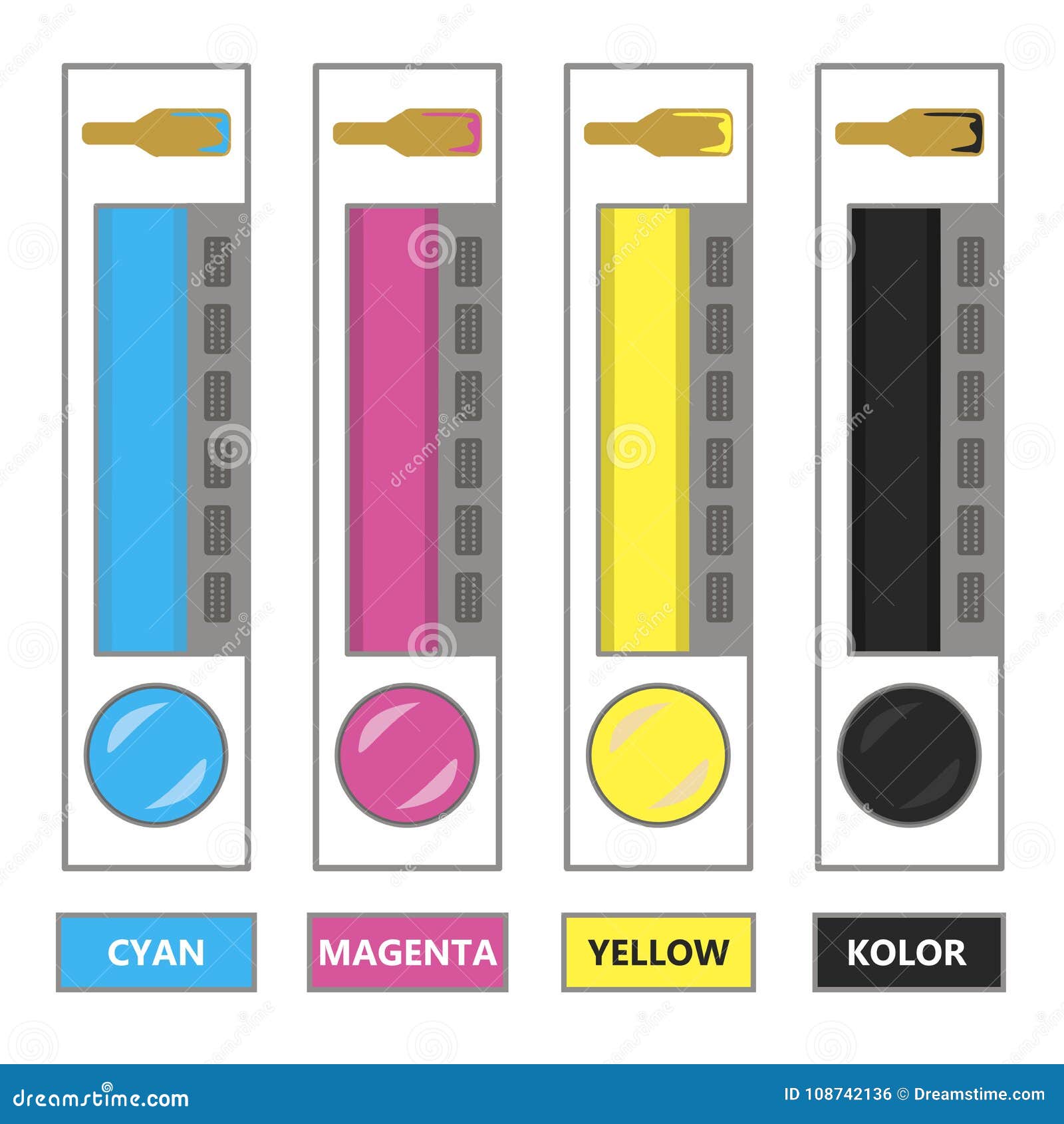 Offset print CMYK stock vector. Illustration of colour - 108742136