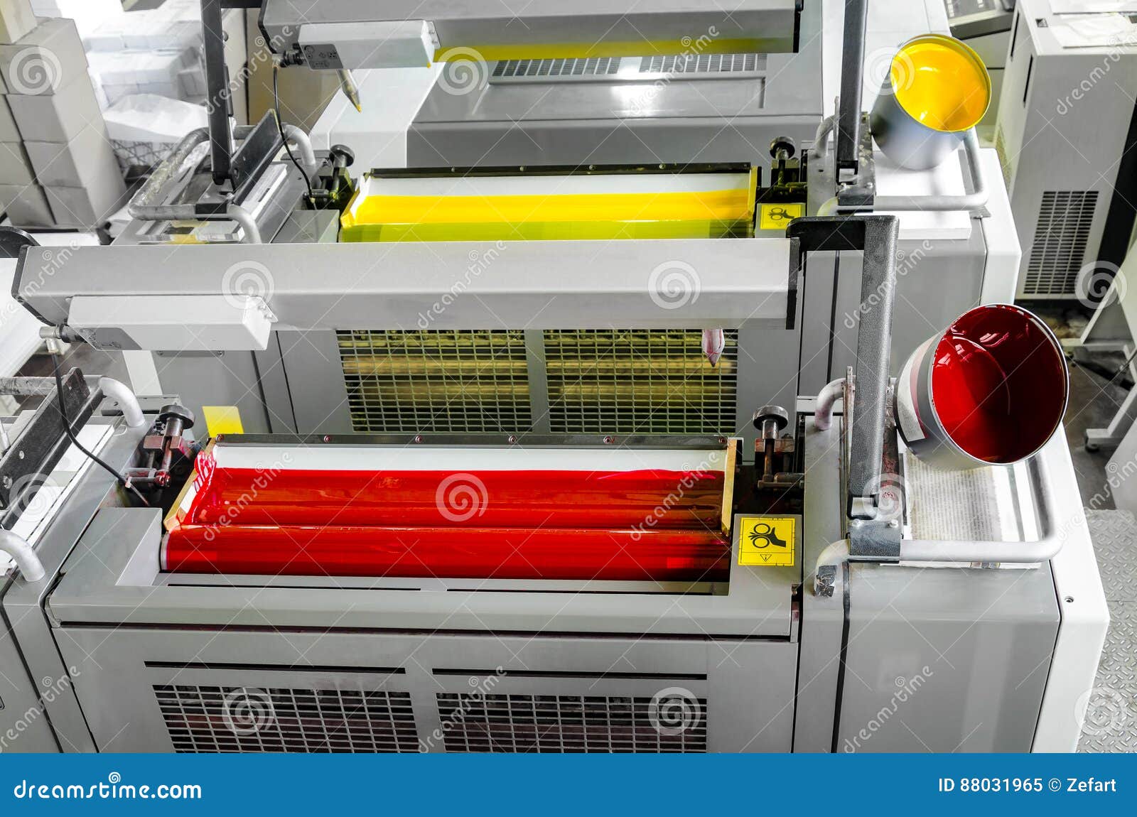 Offset Print Machine Printing Unit Stock Image - Image of drawing ...