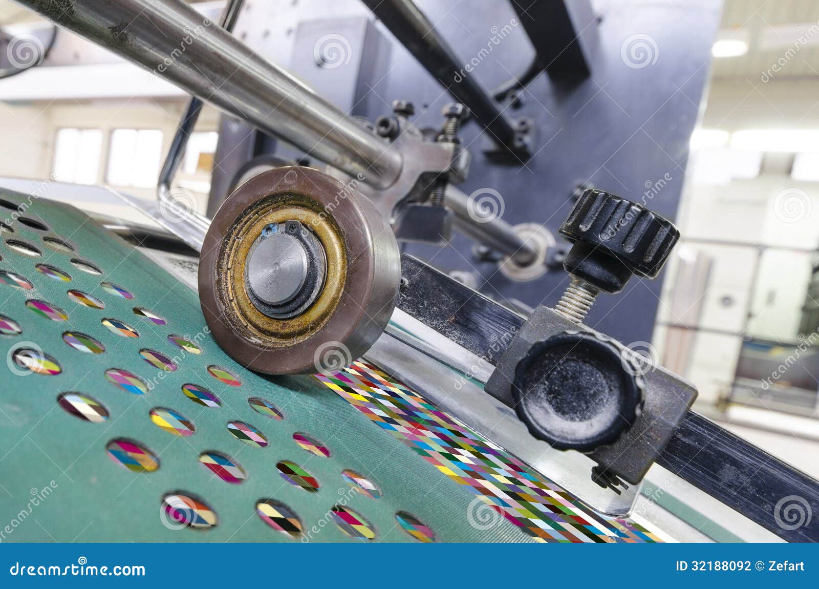 Offset Print Machine Roller Stock Photo - Image of blue, colorful: 32188092