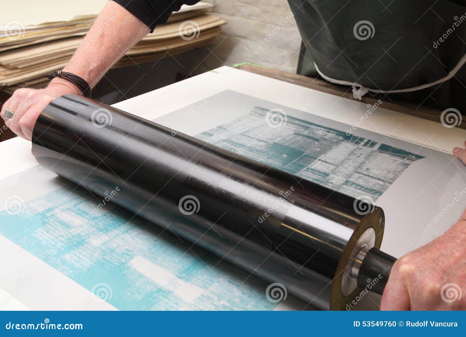 Offset-Print stock photo. Image of roller, printing, rolled - 53549760
