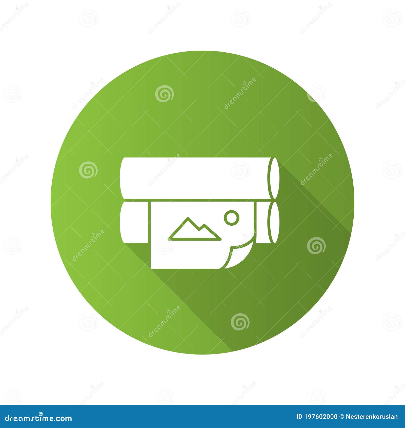 Offset Printer Flat Design Long Shadow Glyph Icon Stock Vector ...