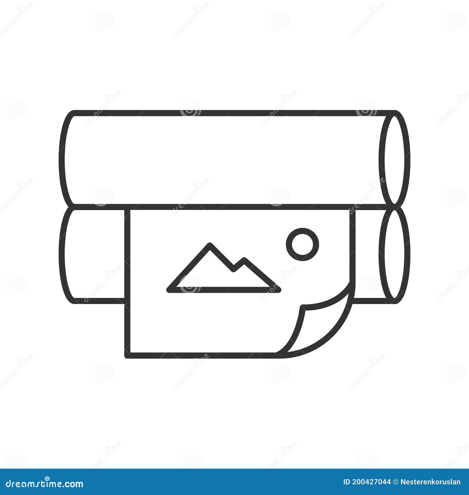 Offset Printer Machine Work. Polygraphy Equipment For Publishing ...
