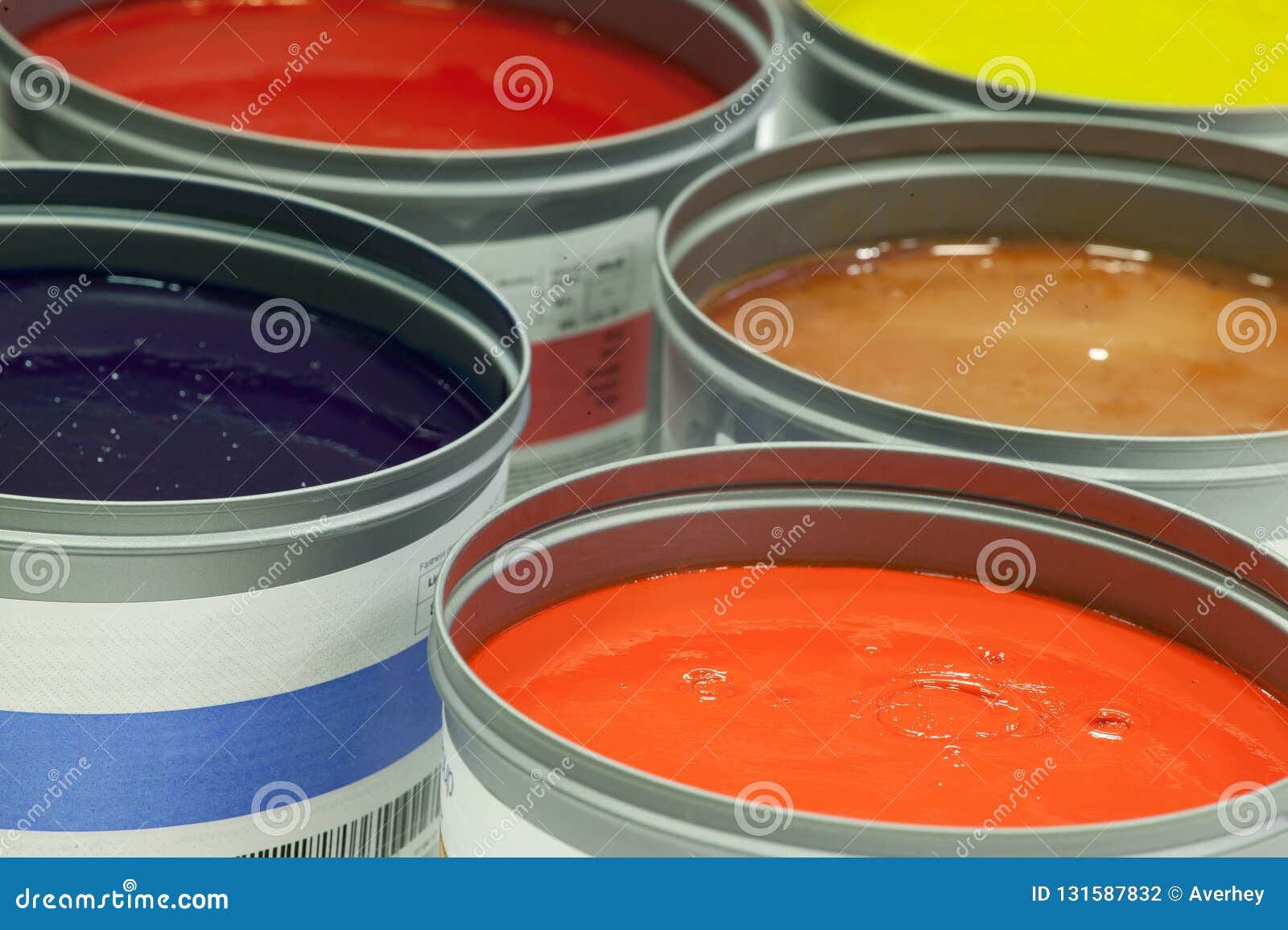 Offset Printing Ink, Paint Cans Stock Photo - Image of colorful, color ...