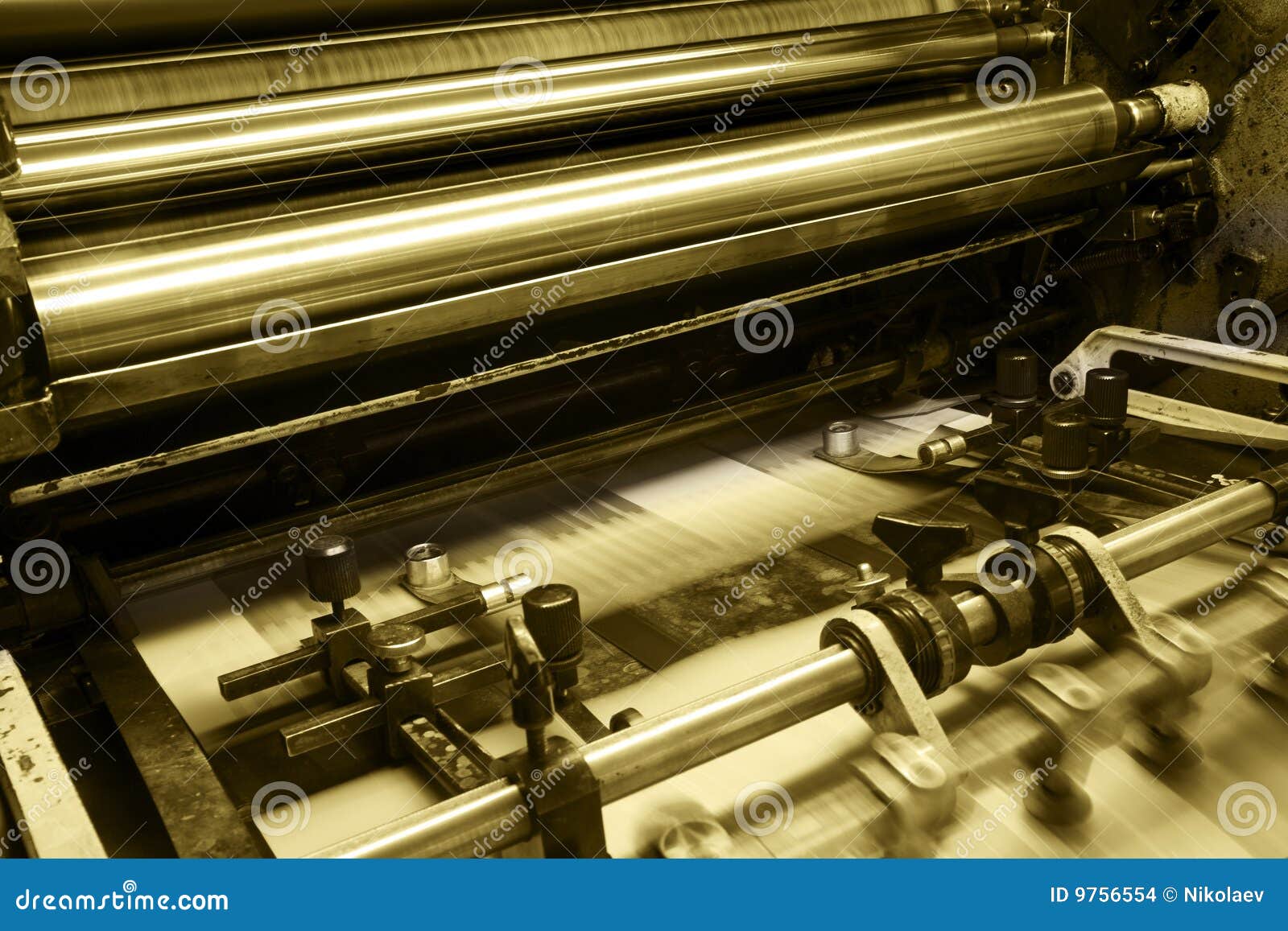 Offset printing machine stock photo. Image of press, horizontal - 9756554