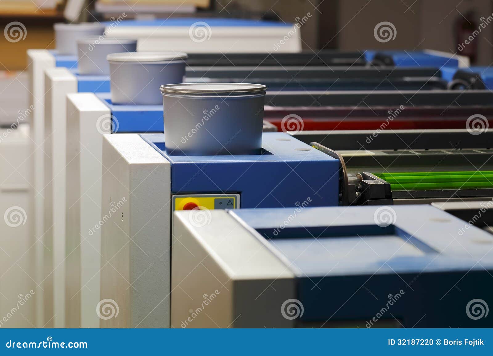 Offset Printing Machine with Colors Stock Photo - Image of yellow ...