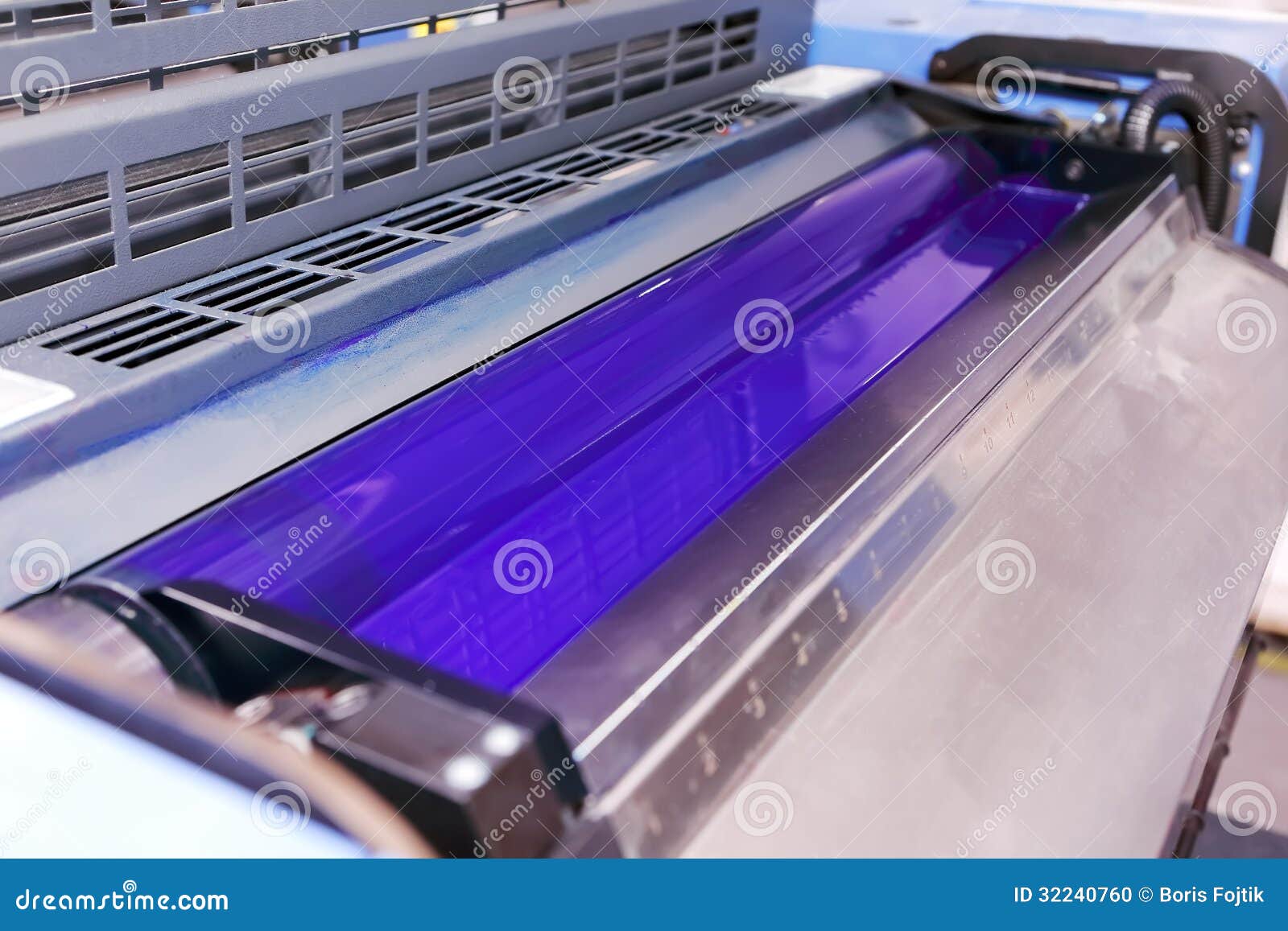 Offset Printing Machine - Cyan Ink Stock Photo - Image of cyan ...