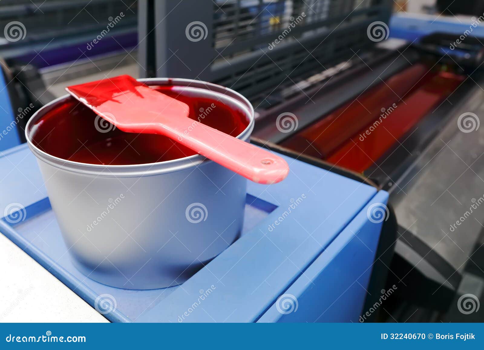 Offset Printing Machine - Magenta Ink Stock Photo - Image of commerce ...
