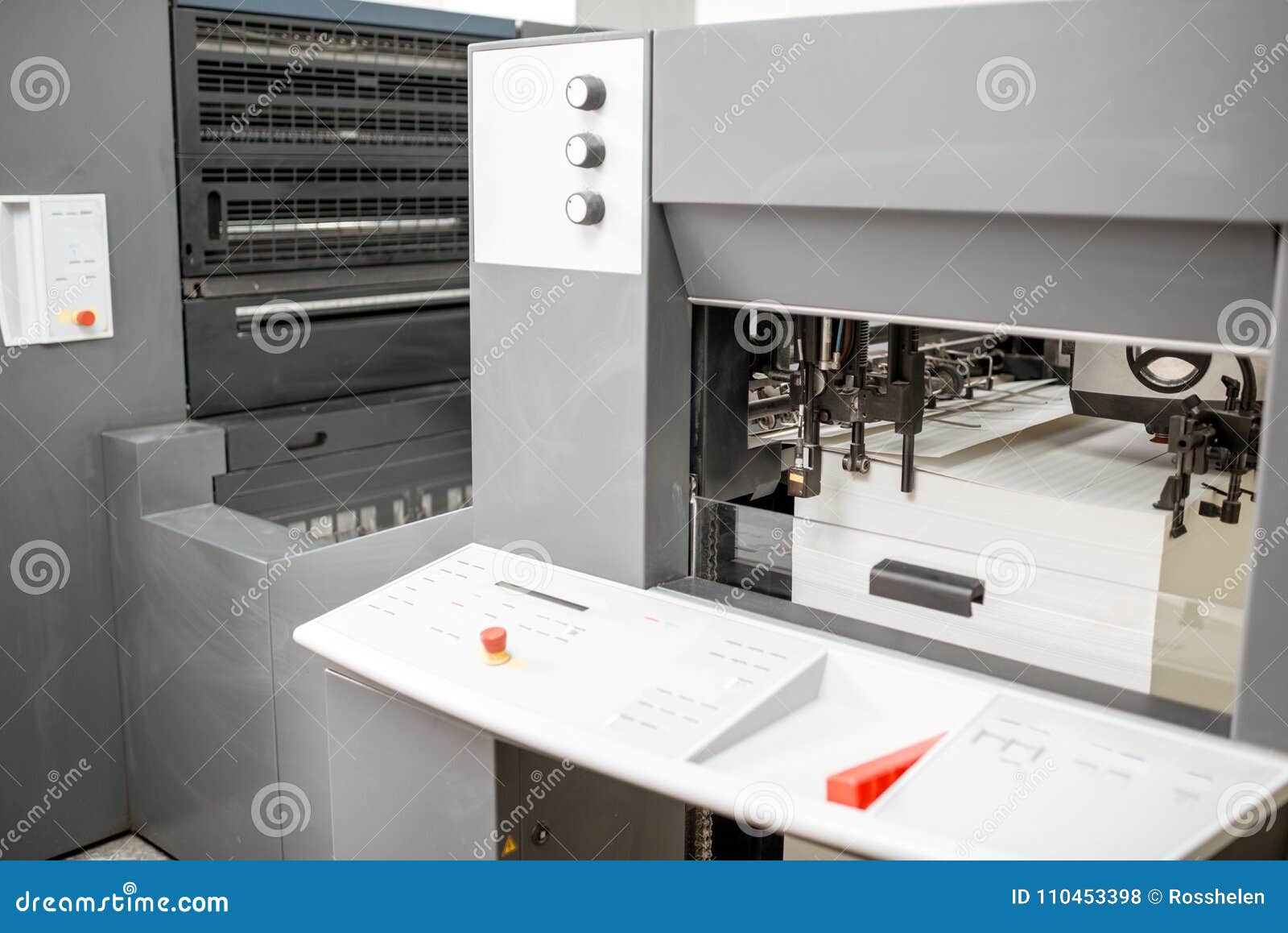 Offset printing machine stock photo. Image of equipment - 110453398