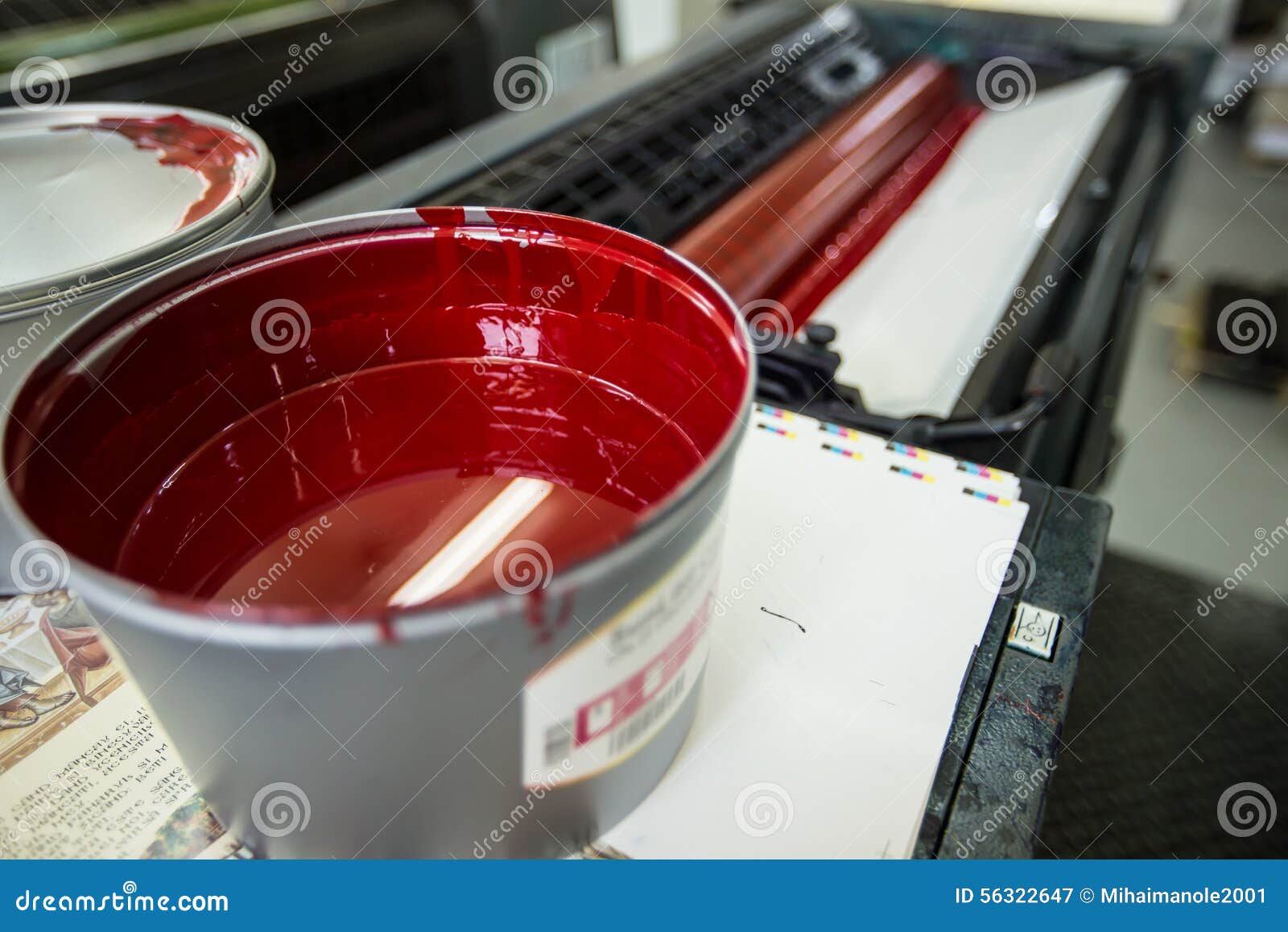 Offset Printing Machine (red Ink) Stock Image - Image of device ...