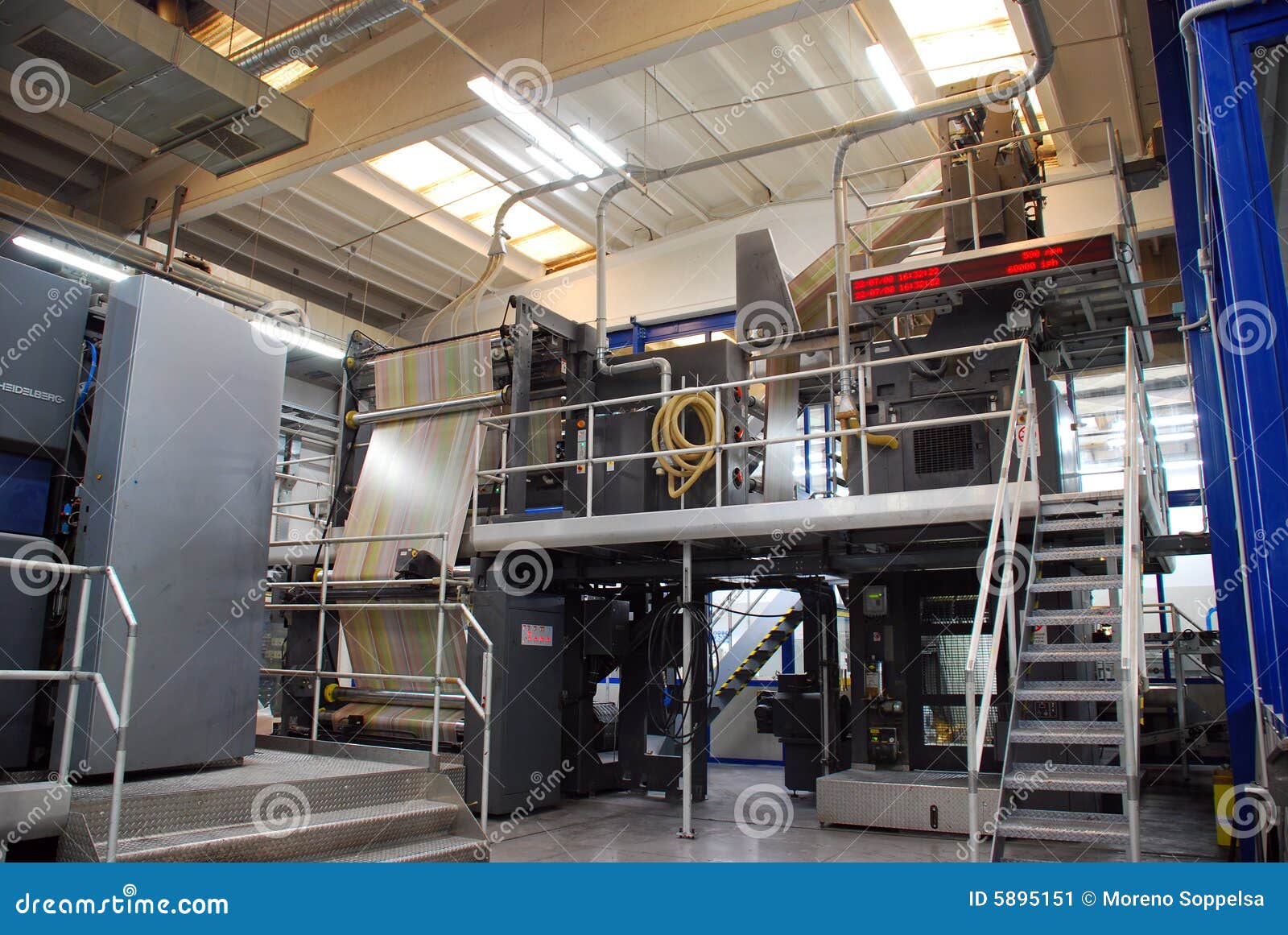 Offset printing press stock image. Image of press, commercial - 5895151