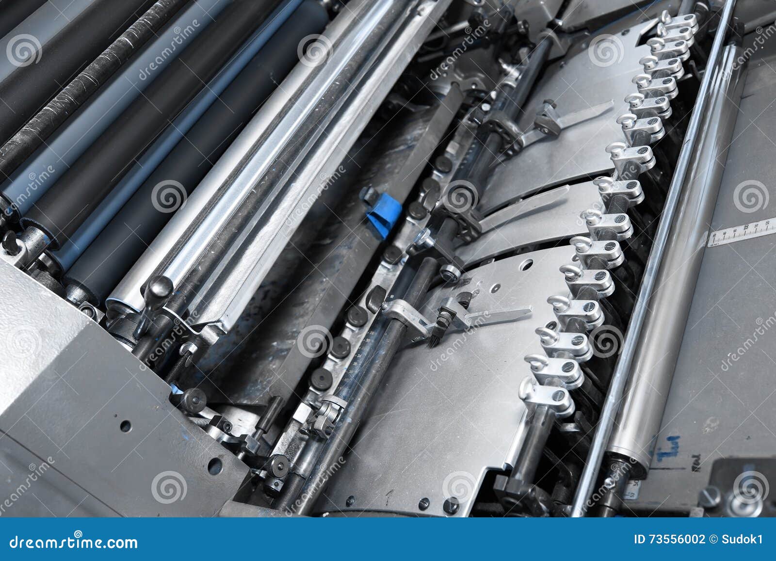 Offset Printing Press in Printery Stock Photo - Image of mechanical ...