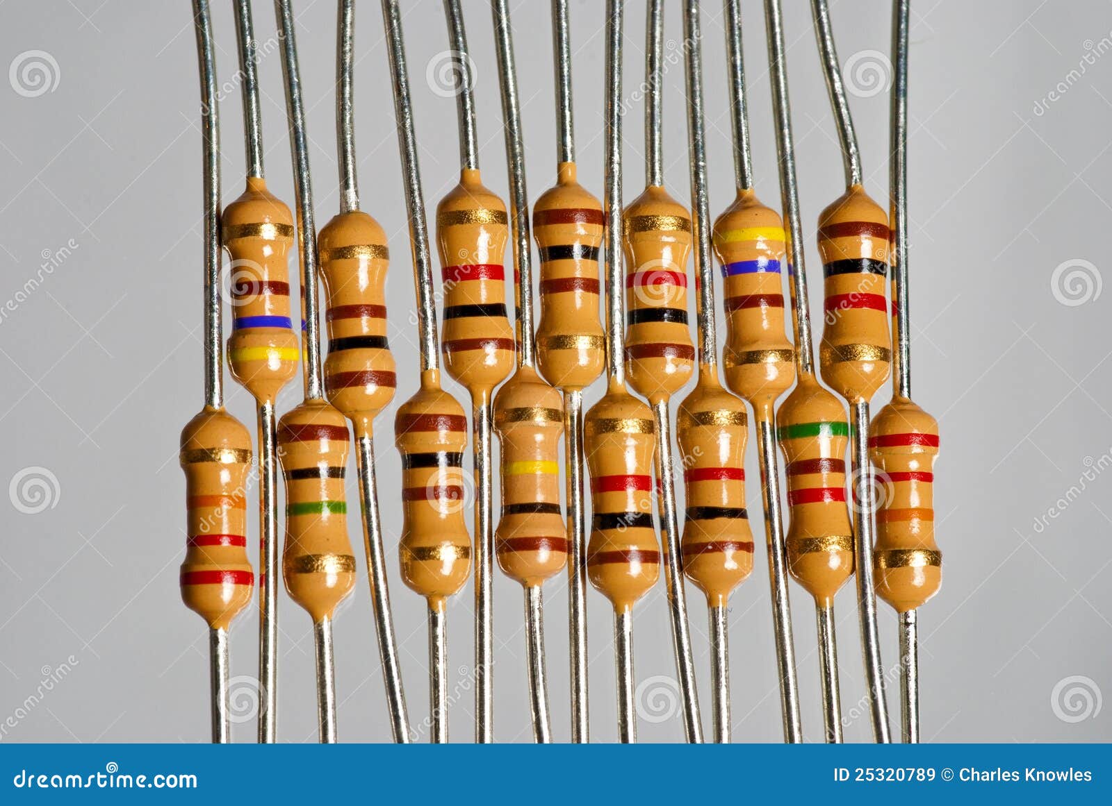 Offset Resistors Aligned in a Pattern Stock Image - Image of electronic ...