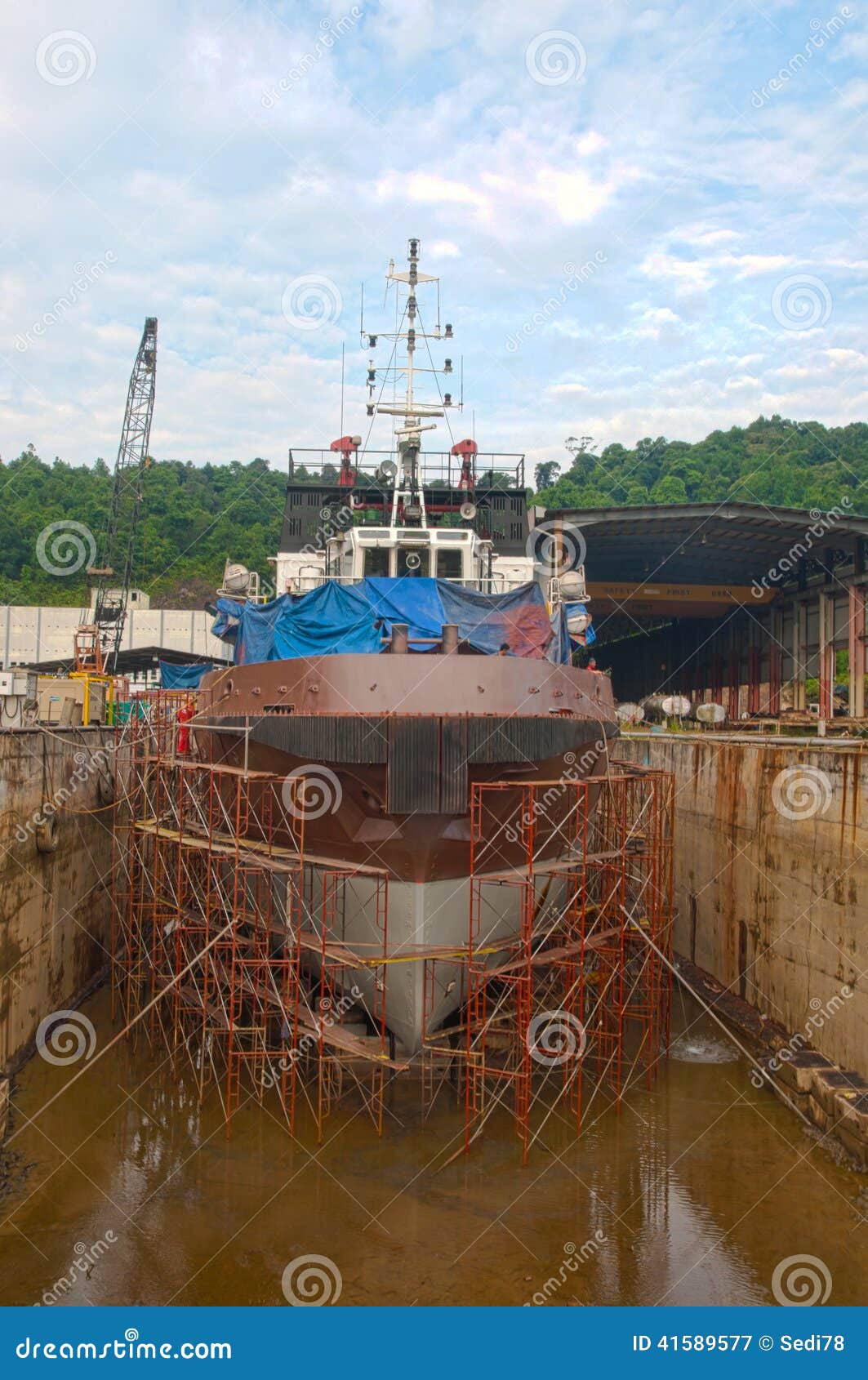 Offshore Vessel at Dry Dock Stock Image - Image of drydock, dock: 41589577