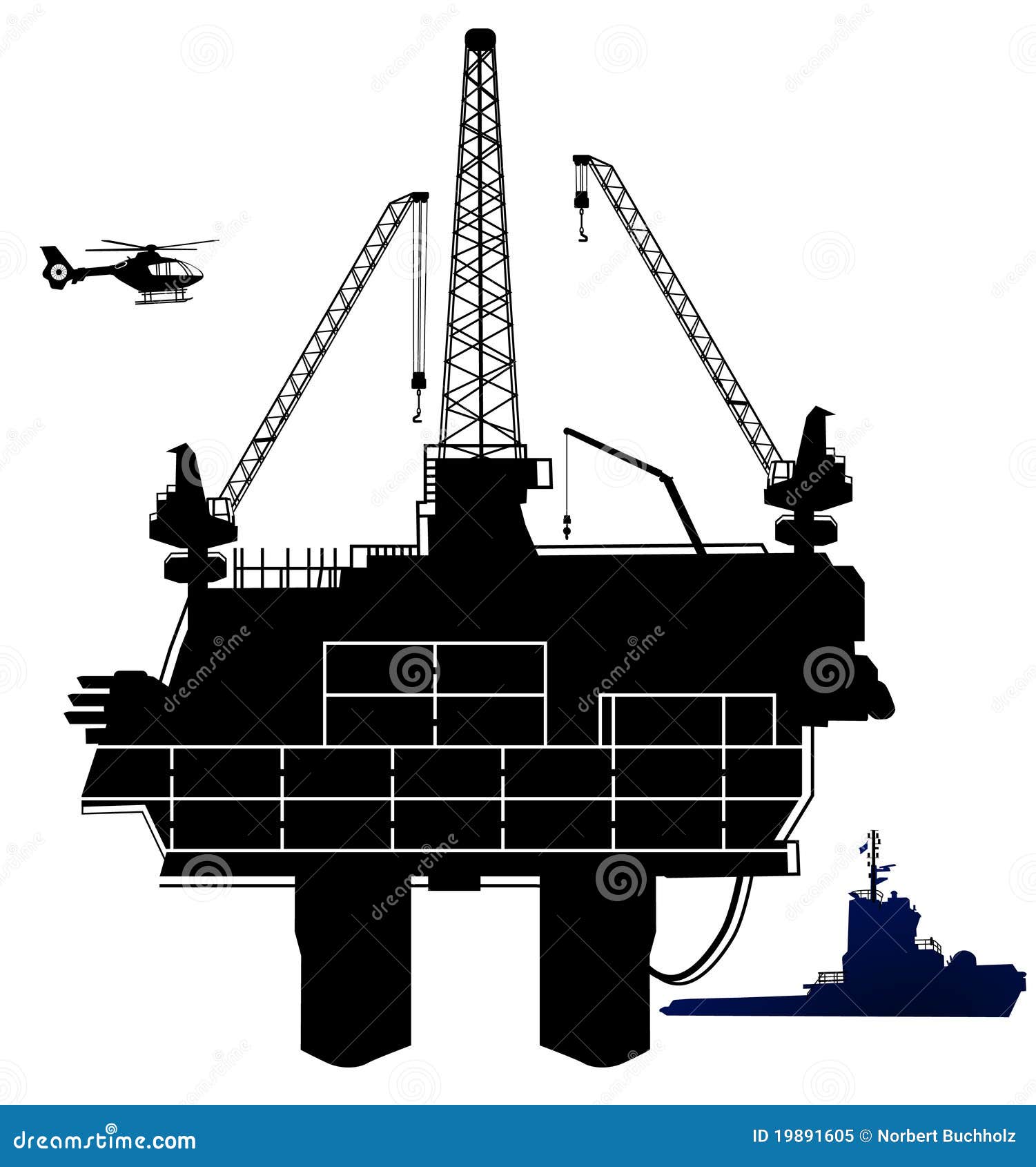 Offshore Area Cartoon Vector | CartoonDealer.com #19891605