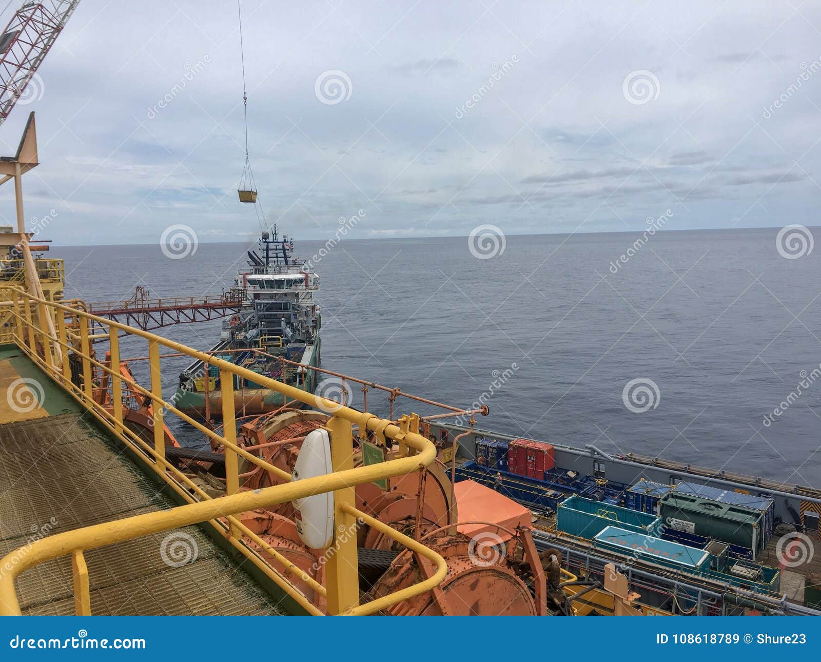 Offshore cargo operations stock image. Image of lifting - 108618789