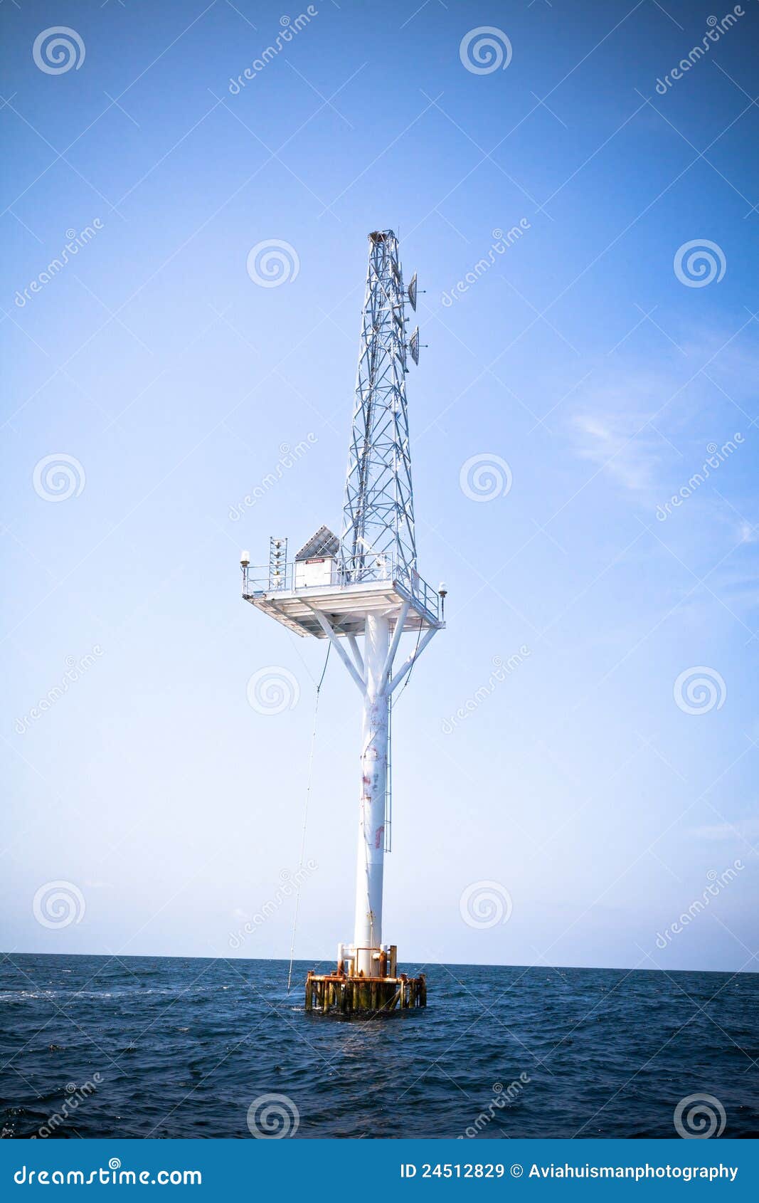 Offshore Communication Antenna Stock Image - Image of cellular ...