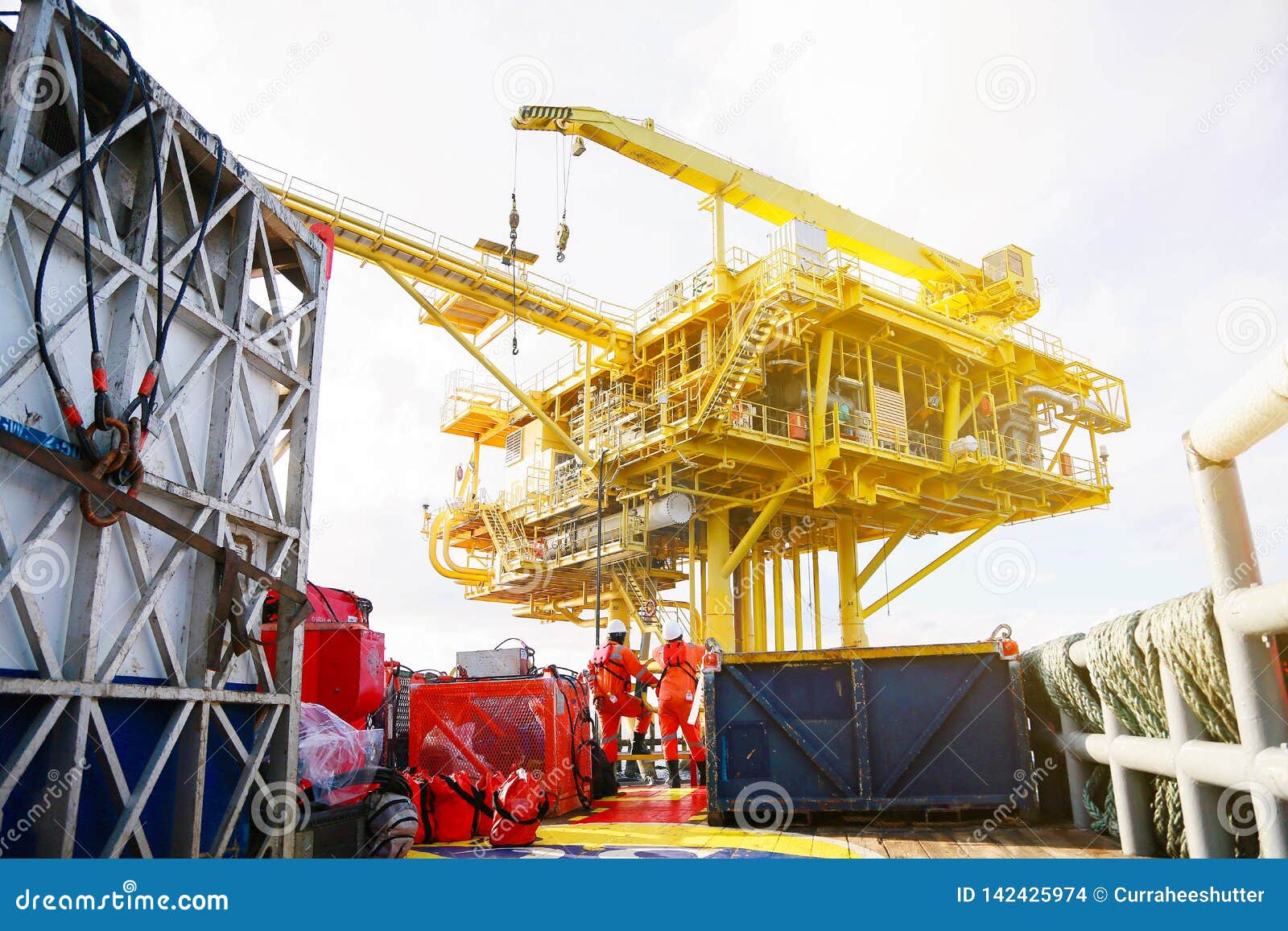 Offshore Construction Platform for Production Oil and Gas. Oil and Gas ...