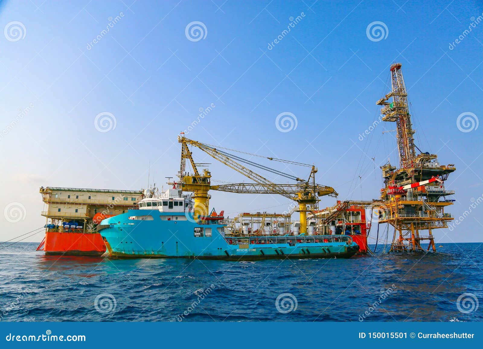 Offshore Construction Platform for Production Oil and Gas. Oil and Gas ...