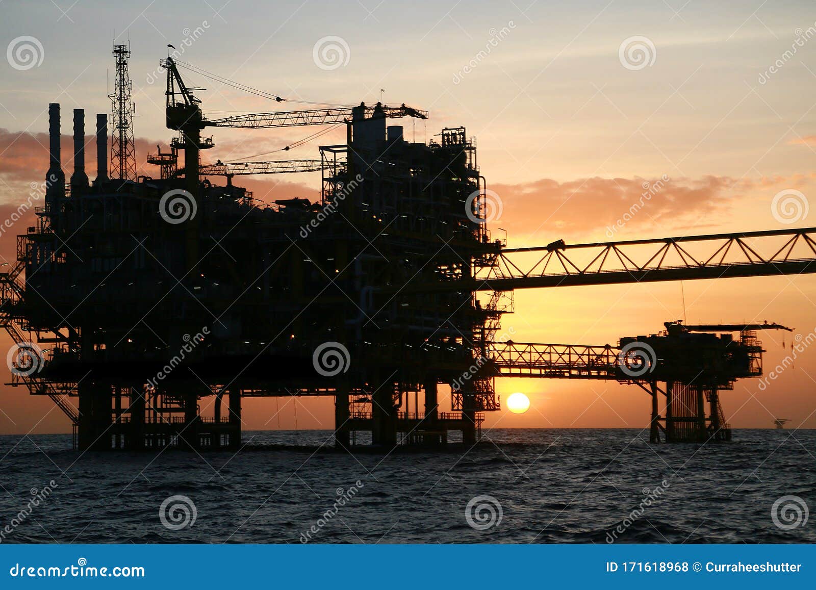 Offshore Construction Platform for Production Oil and Gas. Oil and Gas ...