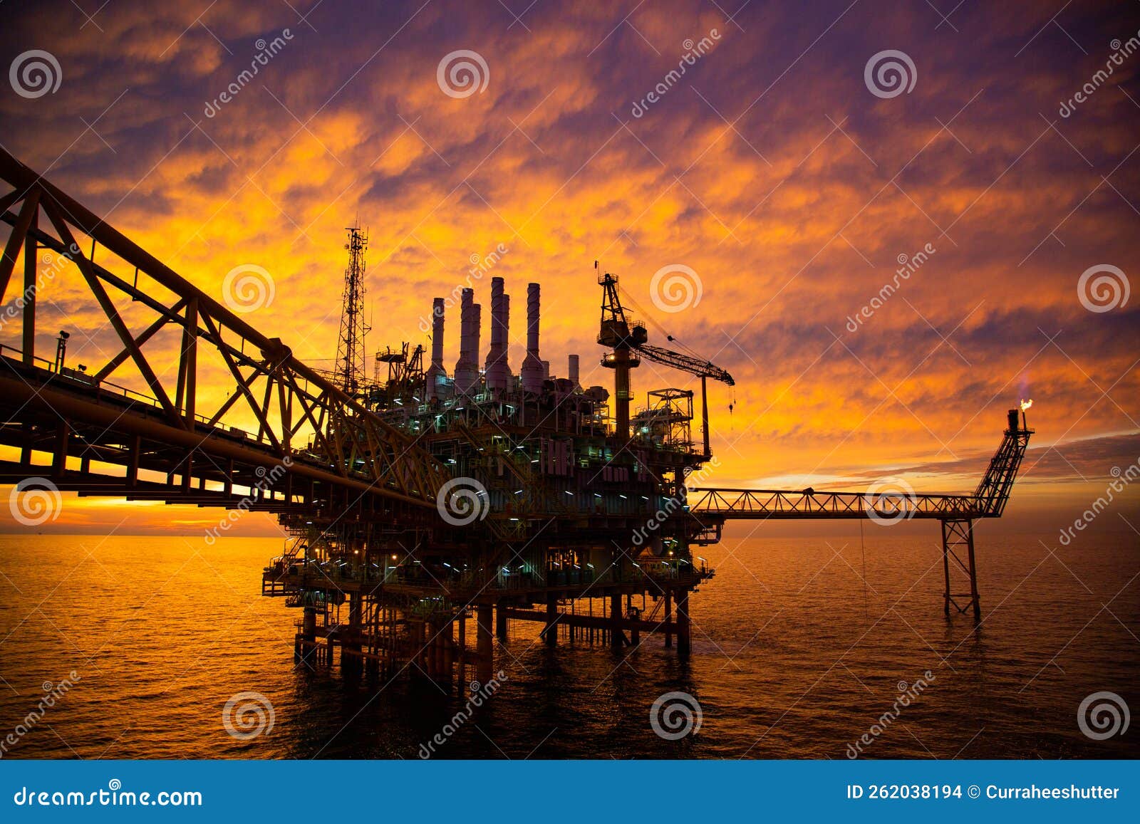 Offshore Construction Platform for Production Oil and Gas. Oil and Gas ...