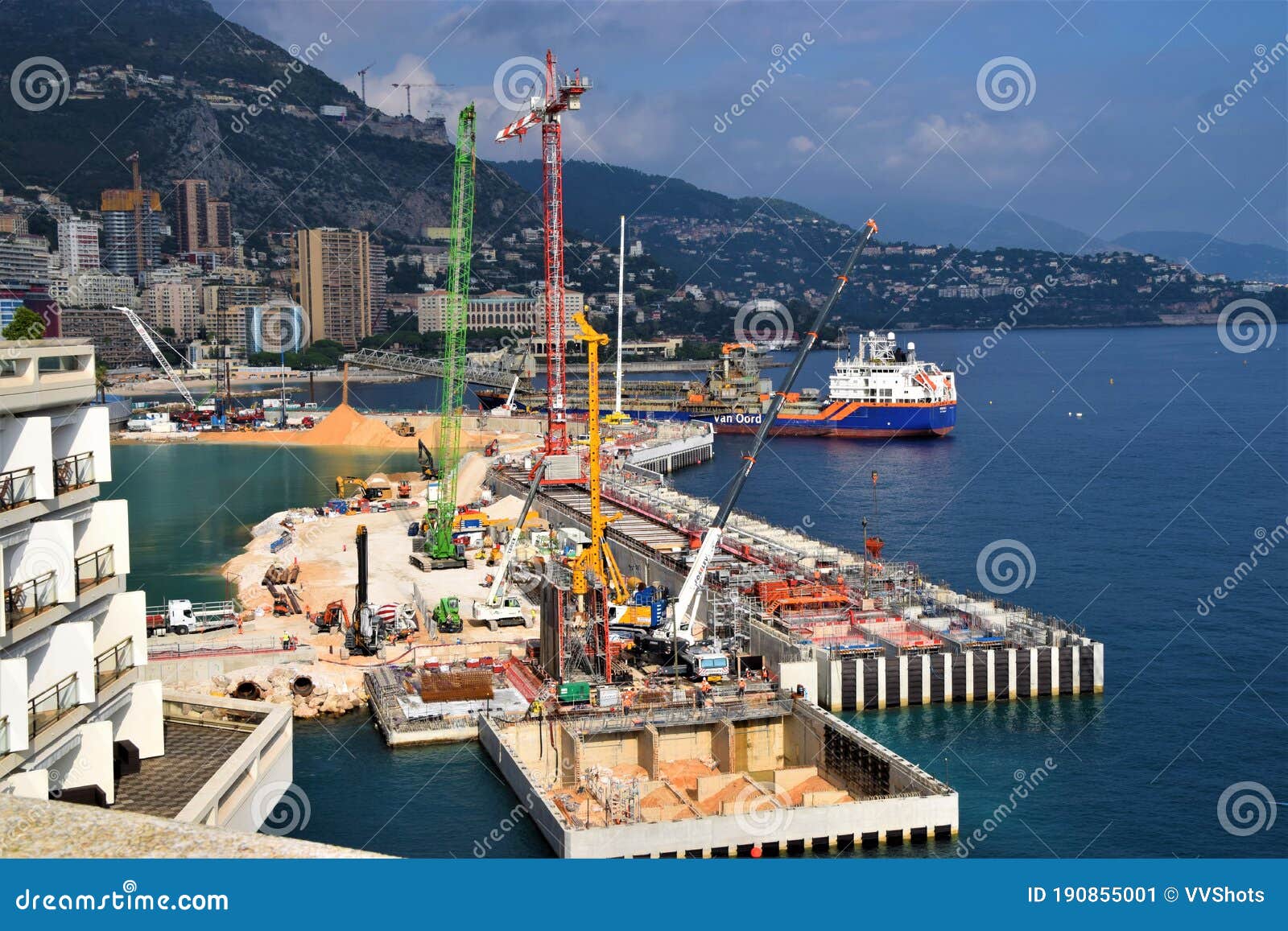 Offshore Construction Site, Monte Carlo, Monaco Editorial Photo - Image ...