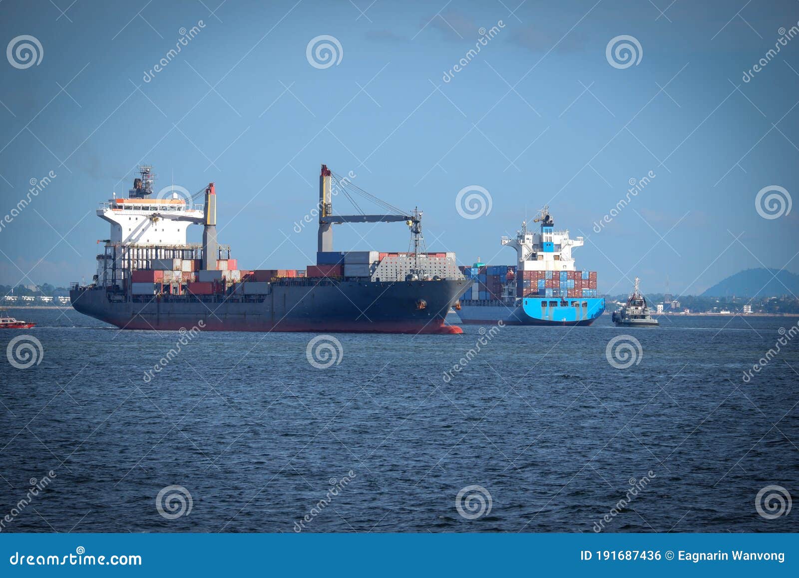 Offshore Container Ship for Maritime Export Stock Photo - Image of ...