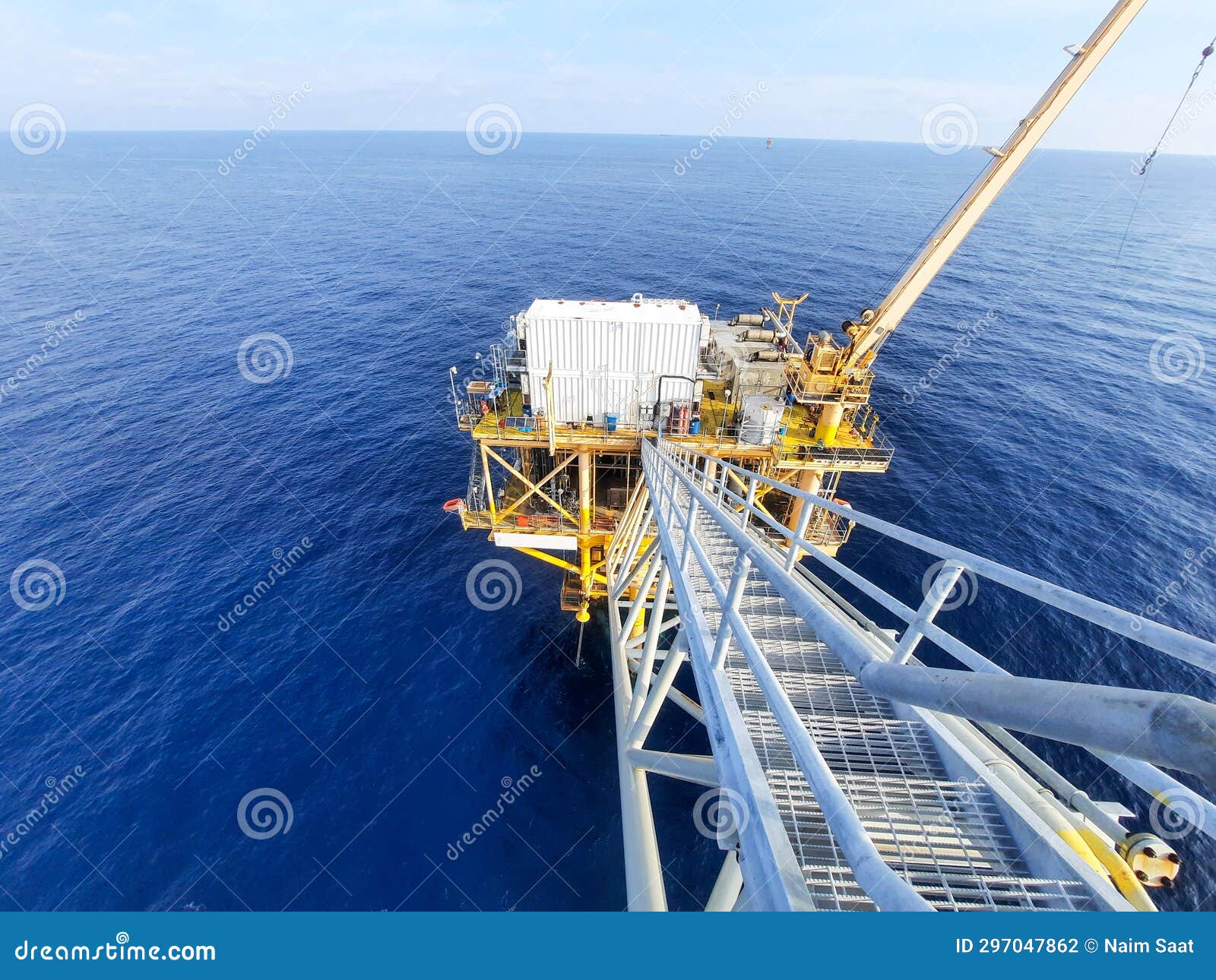 Offshore Crane in Operation Stock Photo - Image of working, crane ...