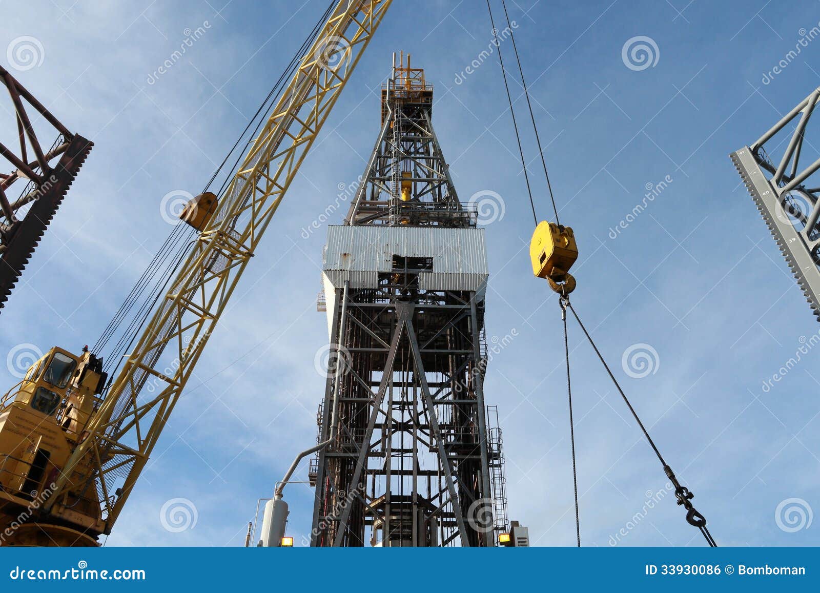 Offshore Drill Rig and Rig Crane Stock Photo - Image of field, industry ...