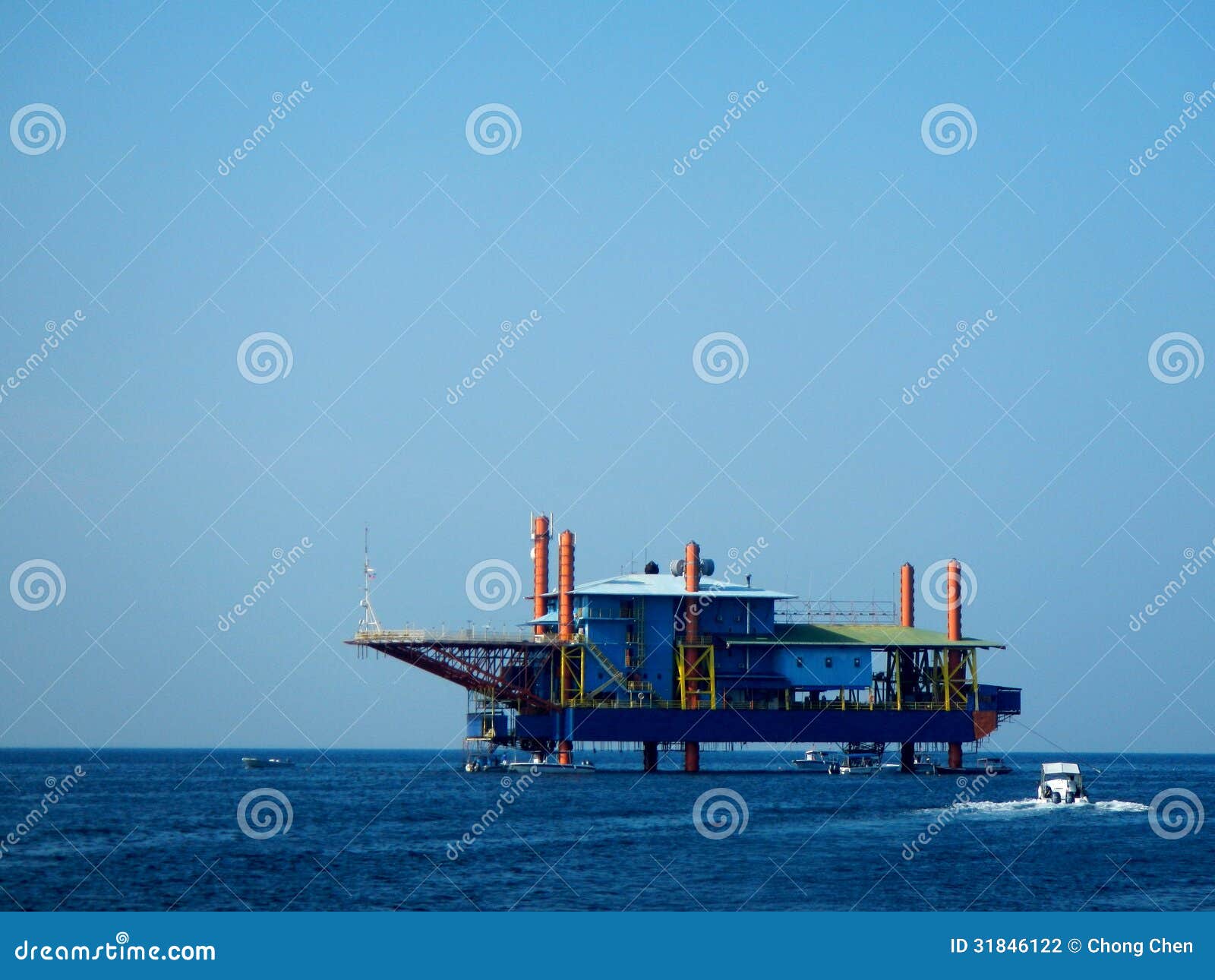 Offshore Drilling Platform stock photo. Image of blue - 31846122