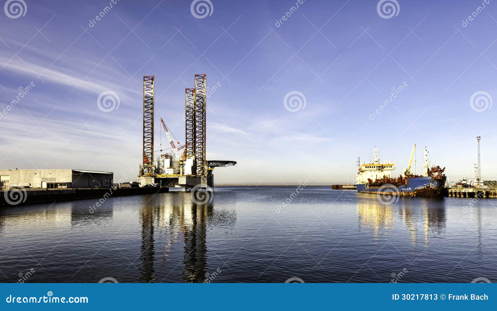 Offshore Drilling Rig in Esbjerg Harbor, Denmark Stock Image - Image of ...